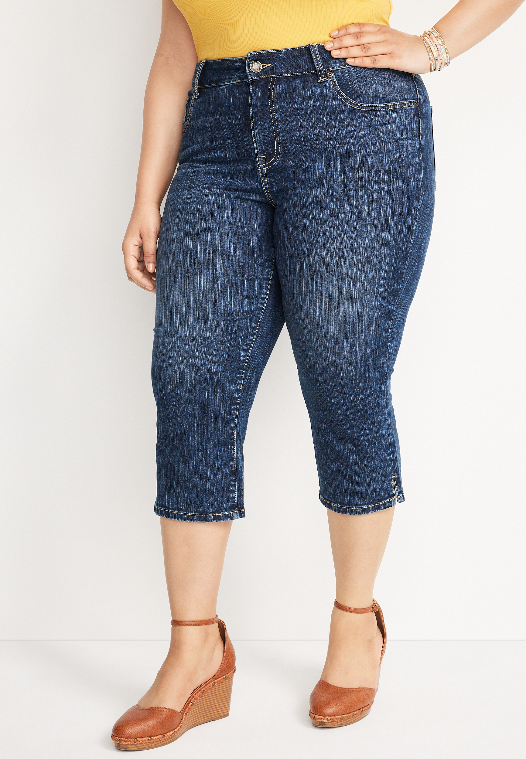 Plus Size m jeans by maurices™ Classic Curvy High Rise Capri | maurices
