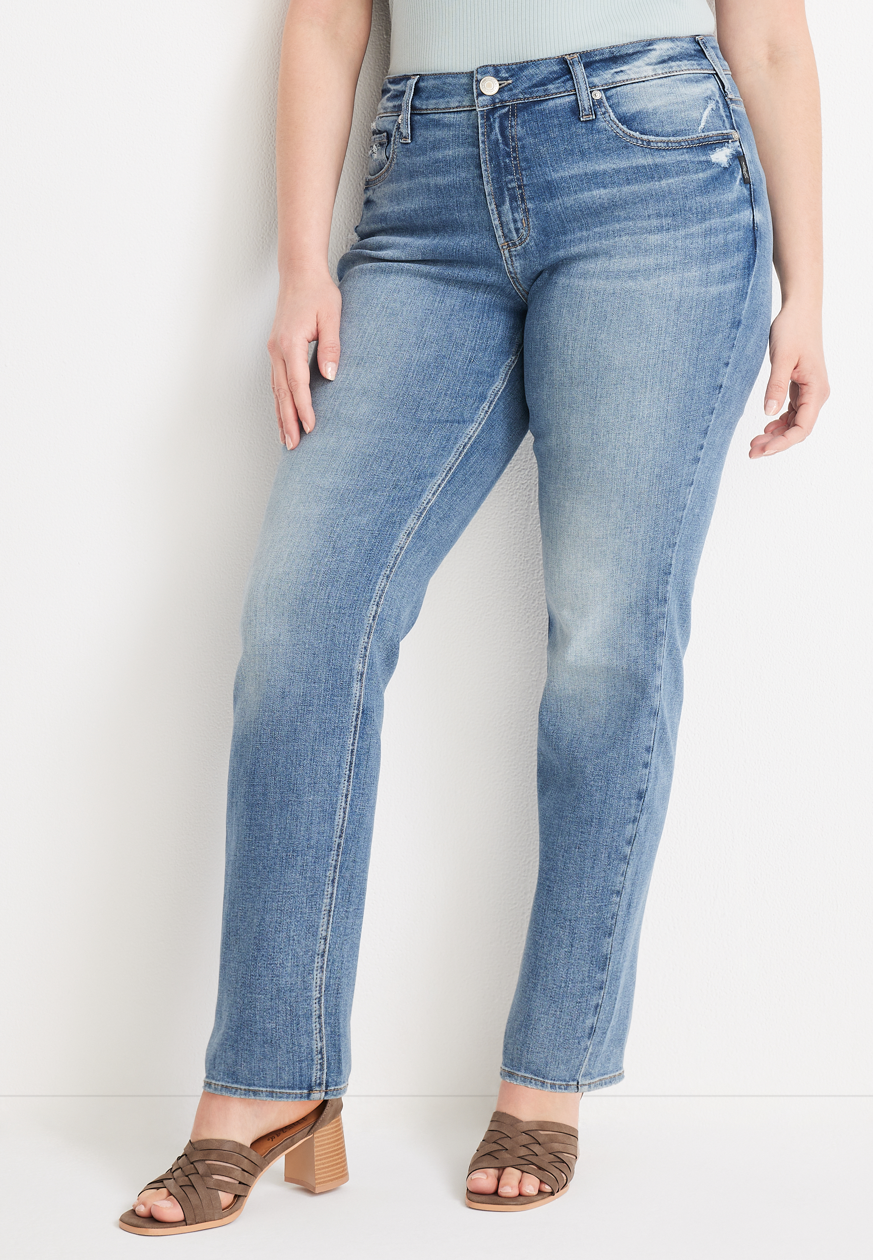 Plus Size Silver Jeans Co.® Suki Straight Curvy Mid Rise Jean | maurices