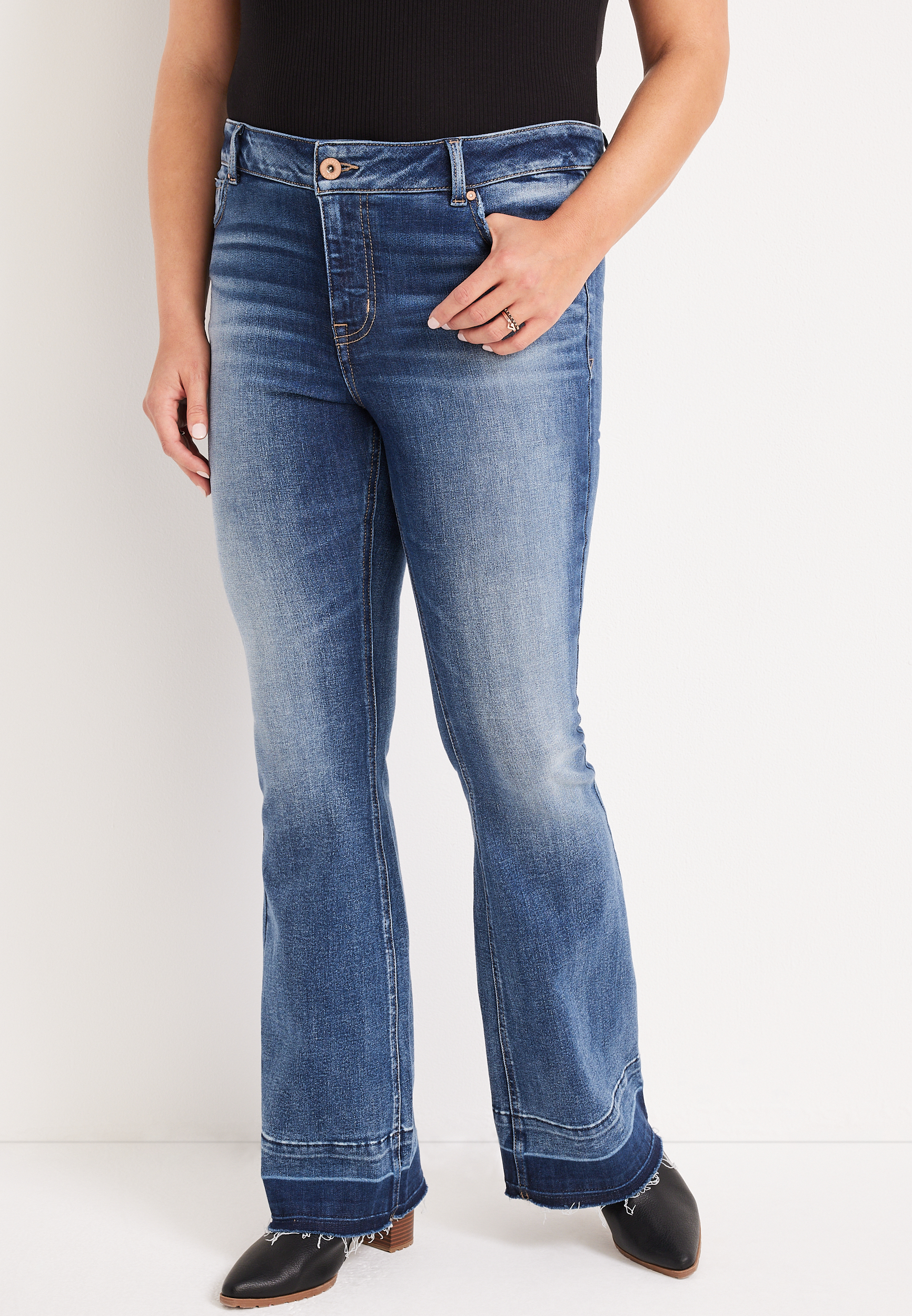 Plus Size edgely™ Flare Mid Fit Mid Rise Jean | maurices