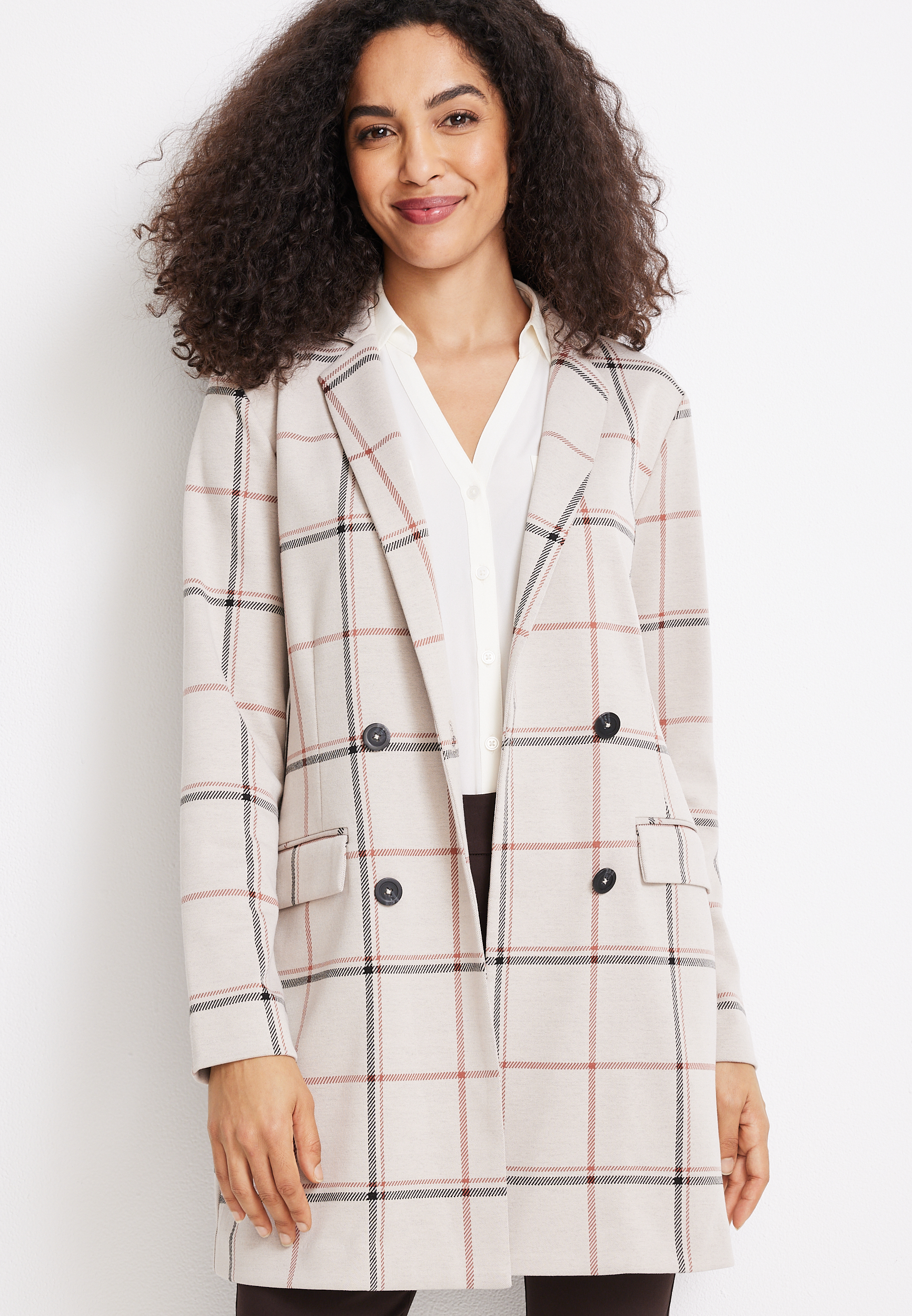 Plaid Windowpane Blazer | maurices