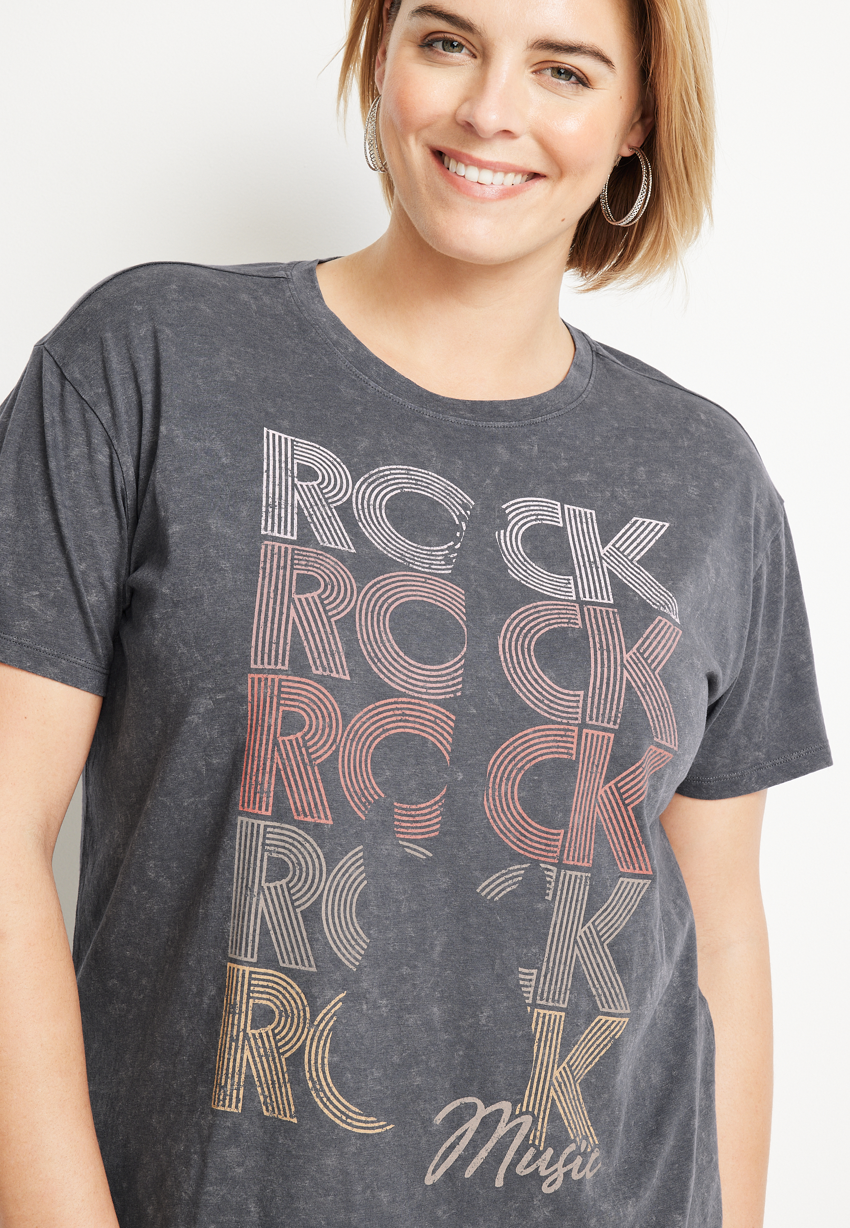 Plus Size Rock Music Guitar Graphic Tee | maurices