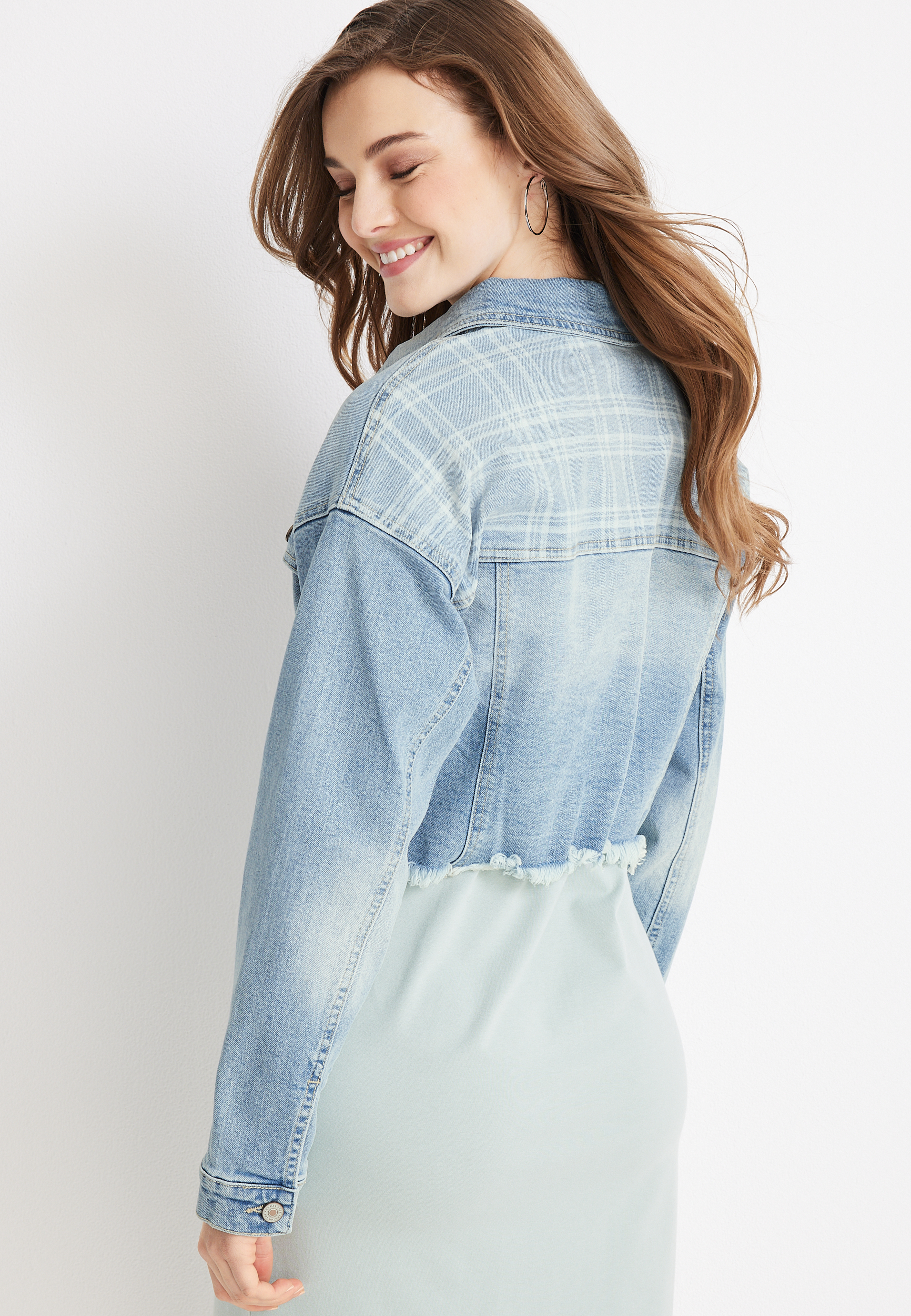 KanCan™ Plaid Denim Jacket | maurices