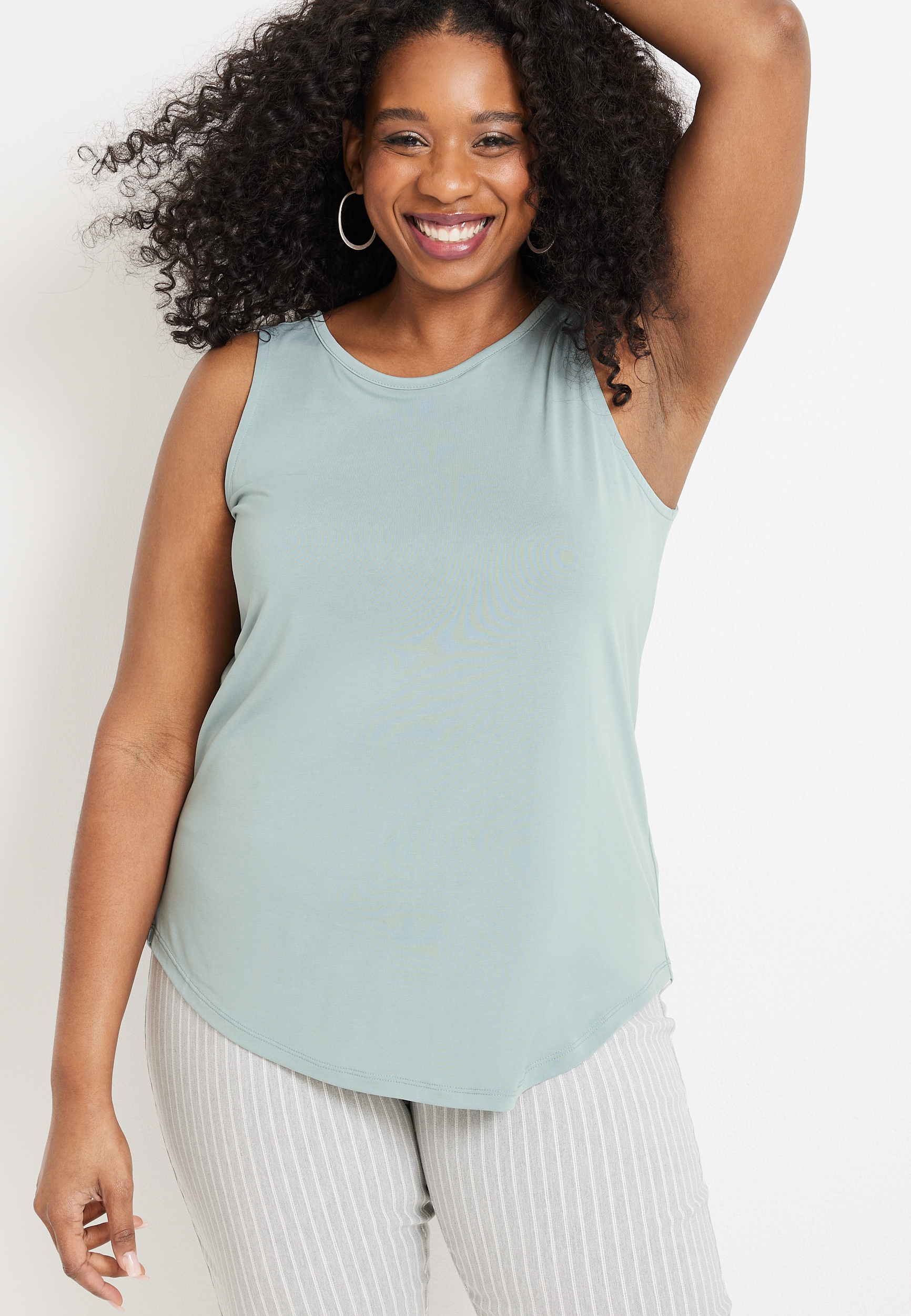 Plus Size 247 Mara High Neck Tank Top Maurices