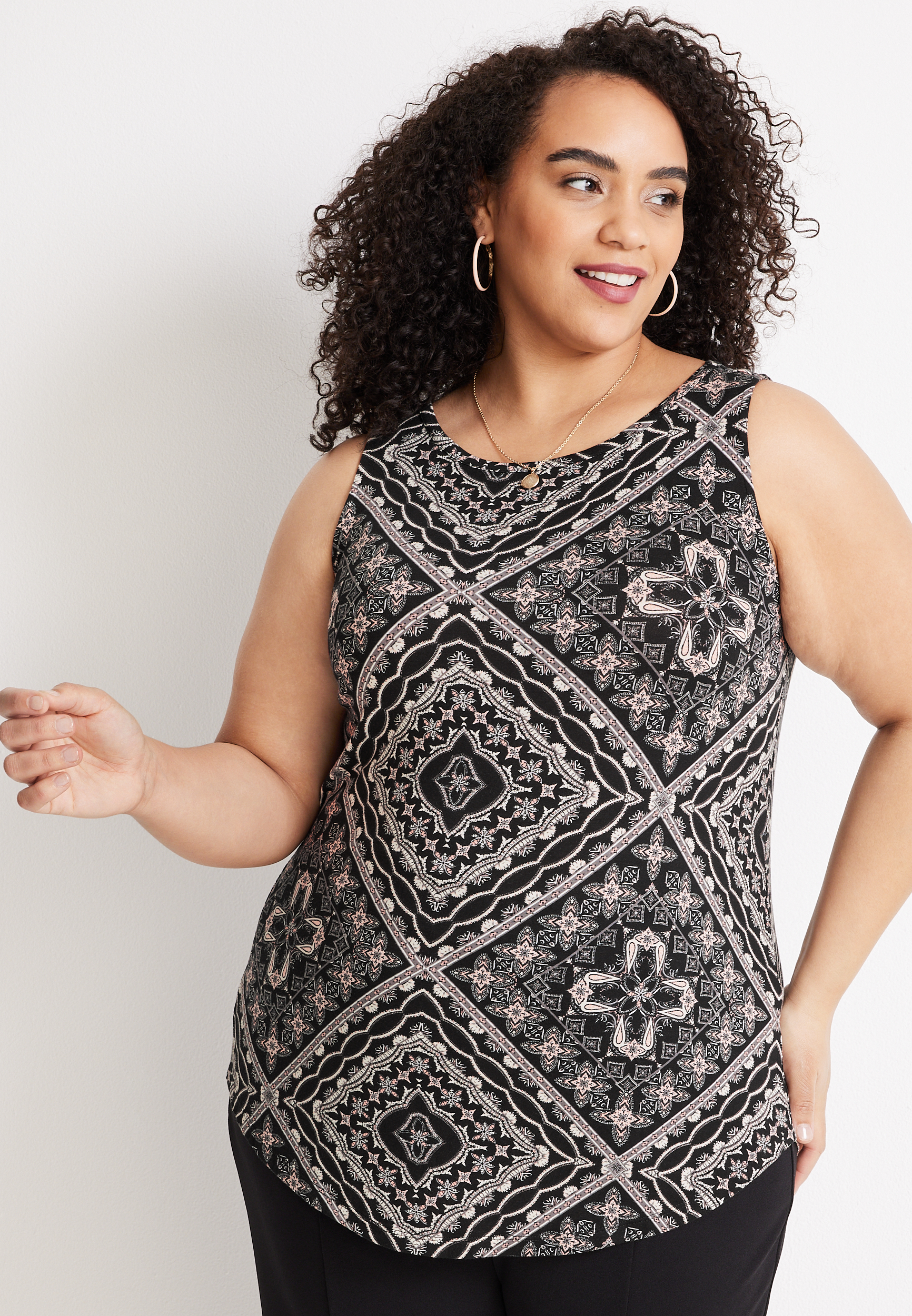 Plus Size 247 Mara High Neck Tank Top Maurices