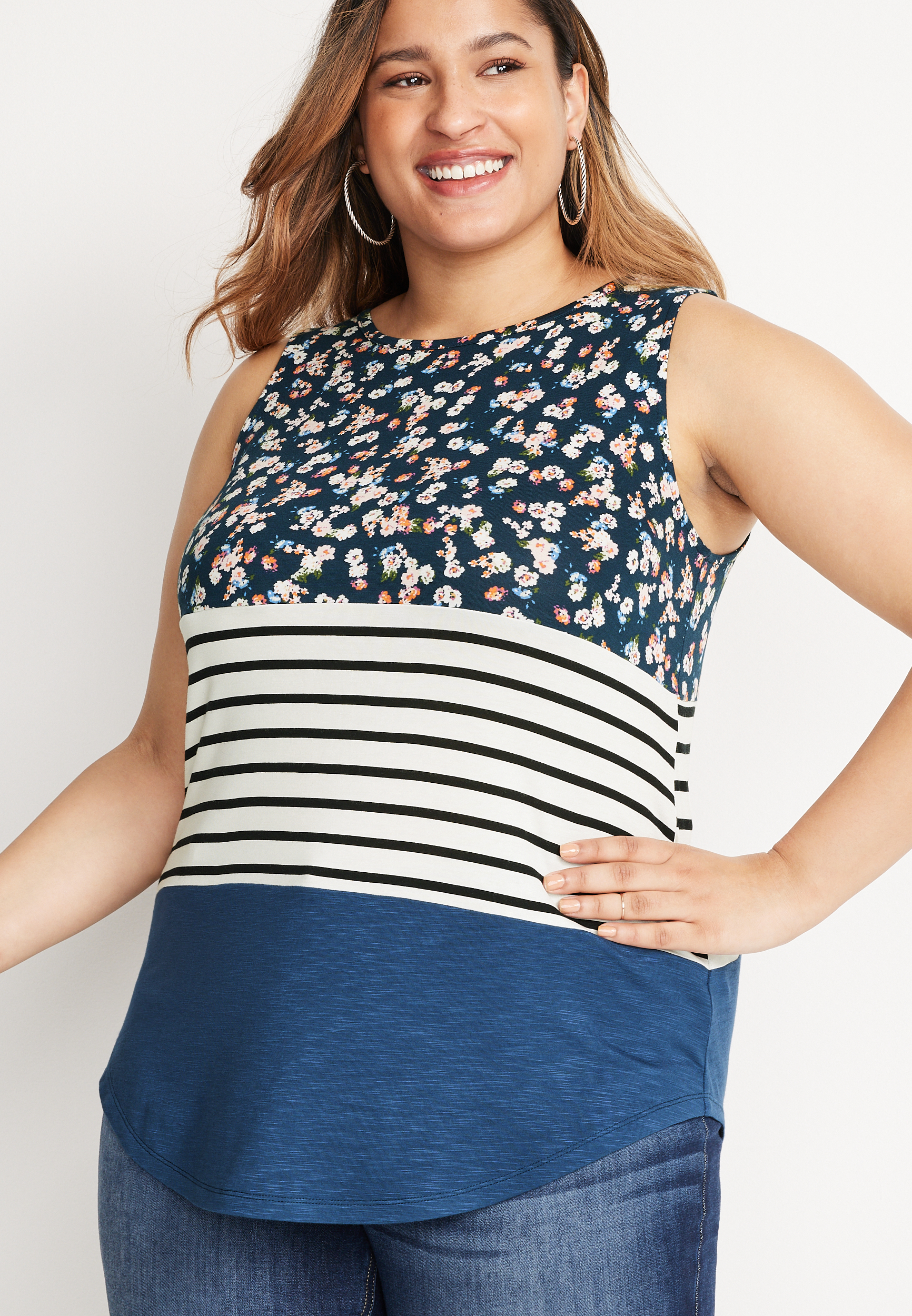 Plus Size 24/7 Mara High Neck Tank Top | maurices