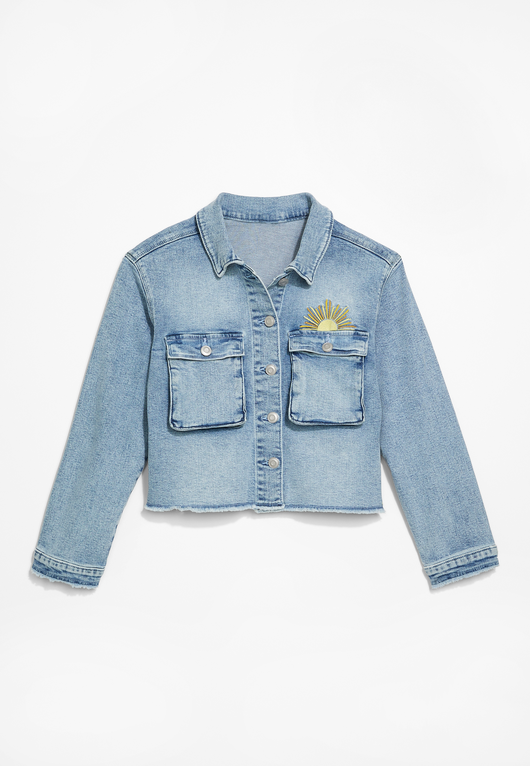 HFS Girls Embroidered Sun Denim Jacket | maurices