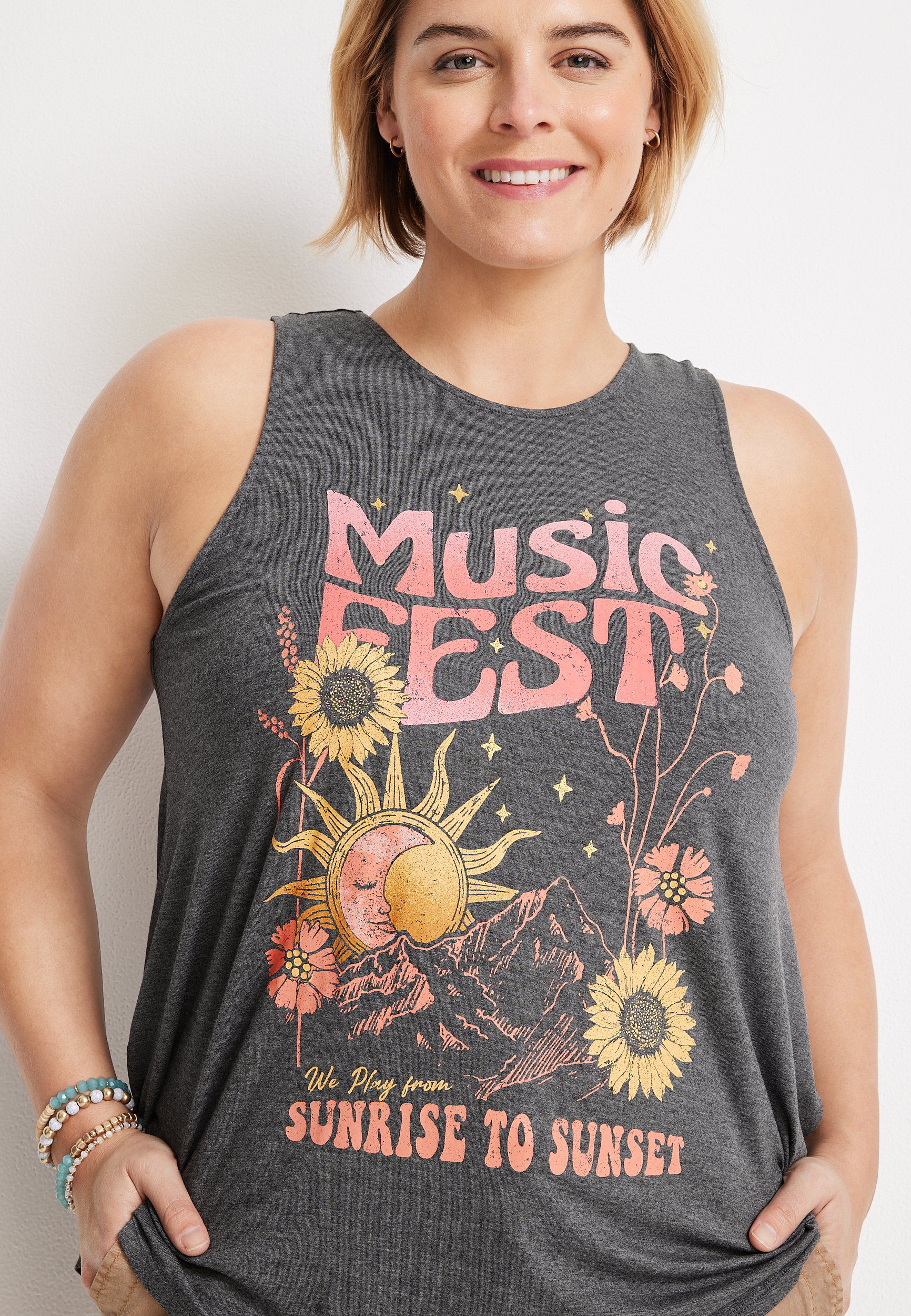 Plus Size Music Fest Graphic Tank | maurices