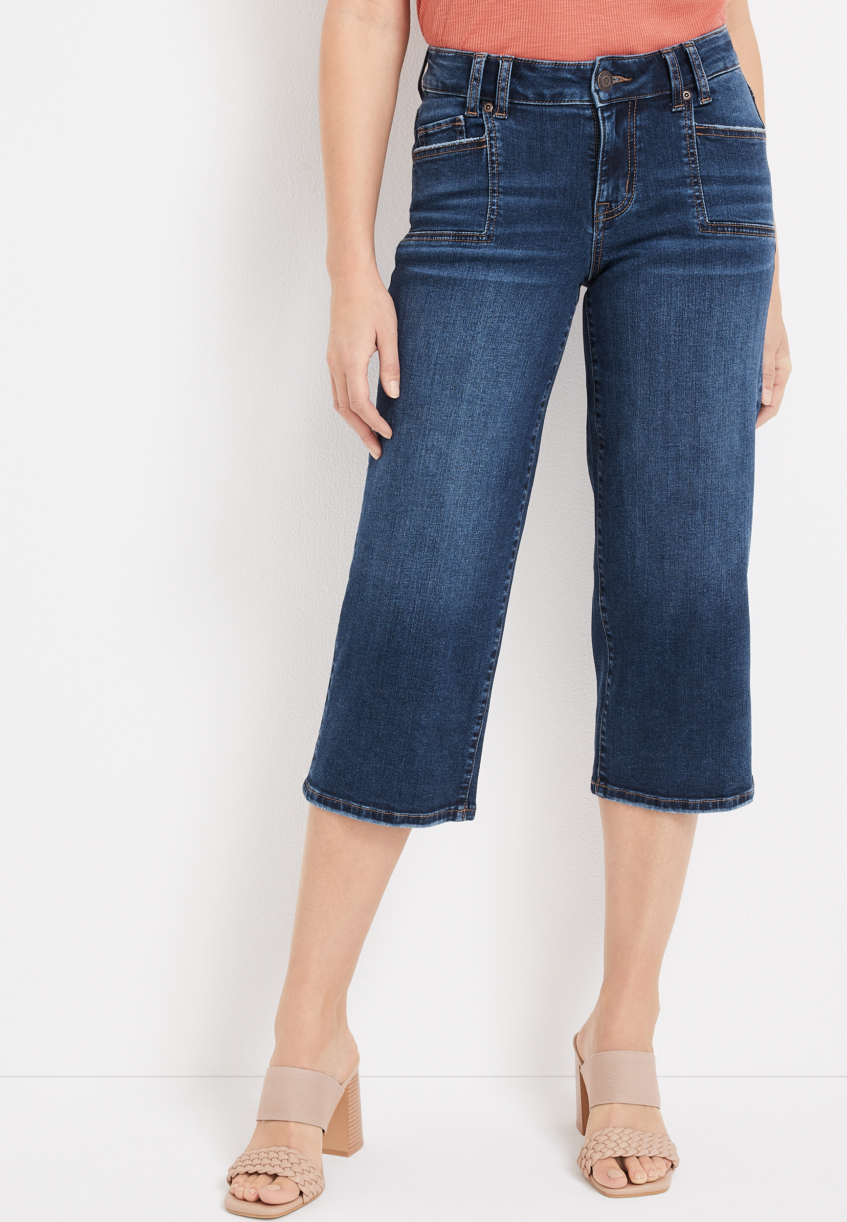 m jeans by maurices™ Wide Leg Mid Rise Cropped Jean | maurices