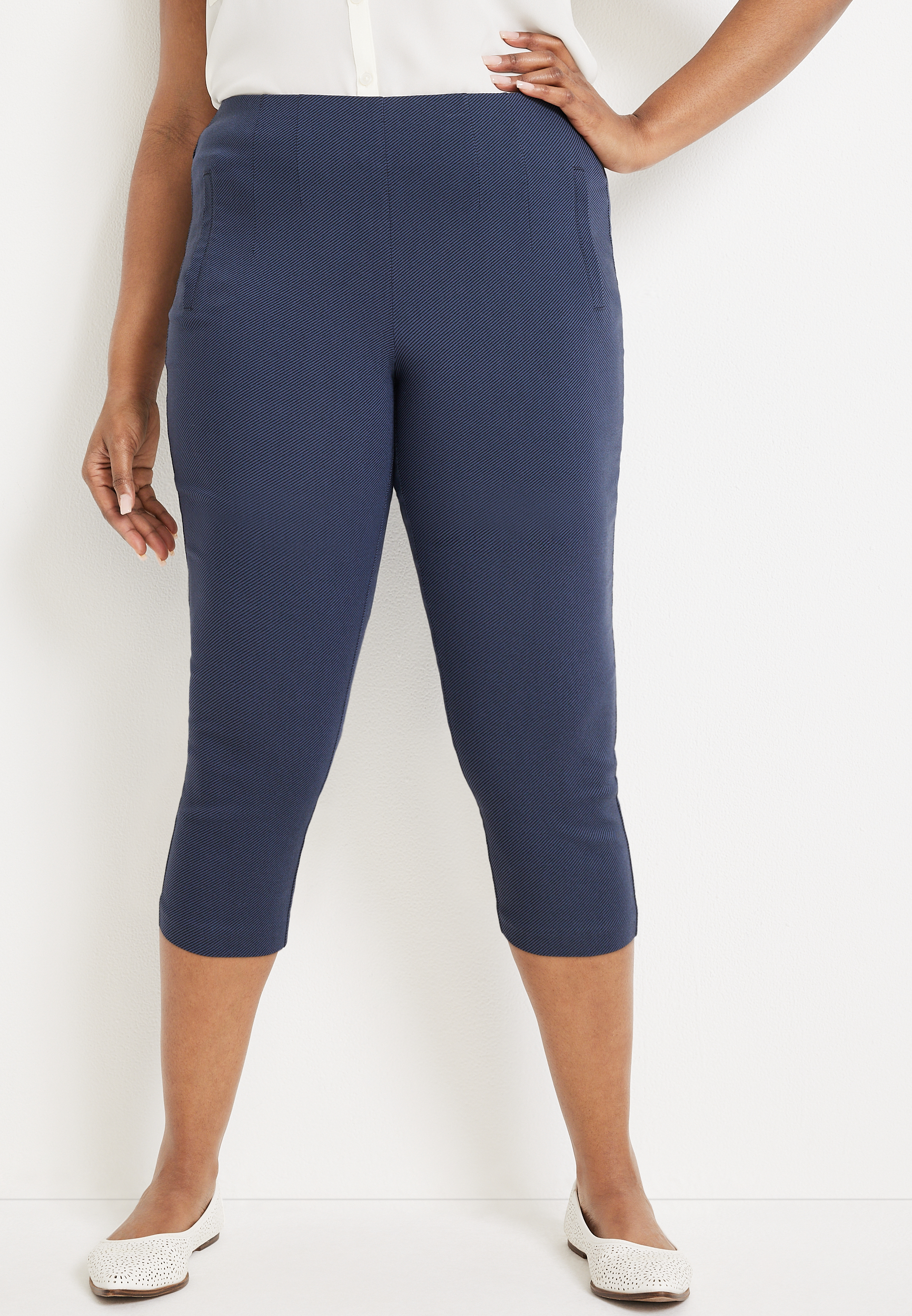 Plus Size Bengaline High Rise Capri | maurices