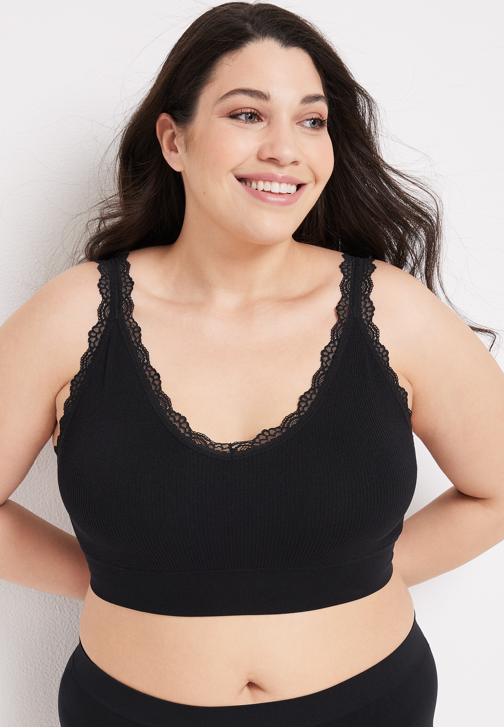 True Stretch Seamless Lace Strap Bralette | maurices