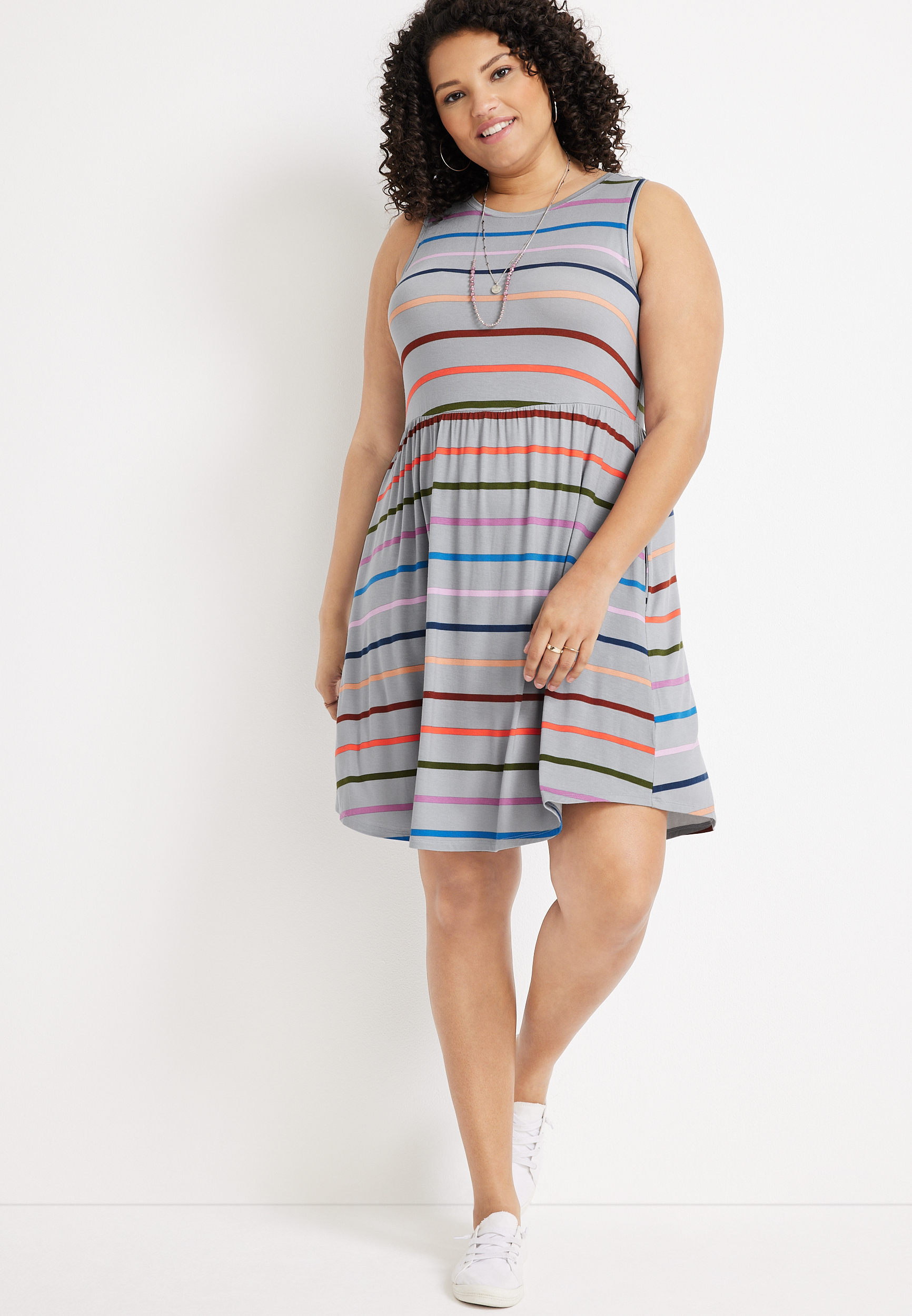Plus Size 24/7 Danica Striped Dress | maurices