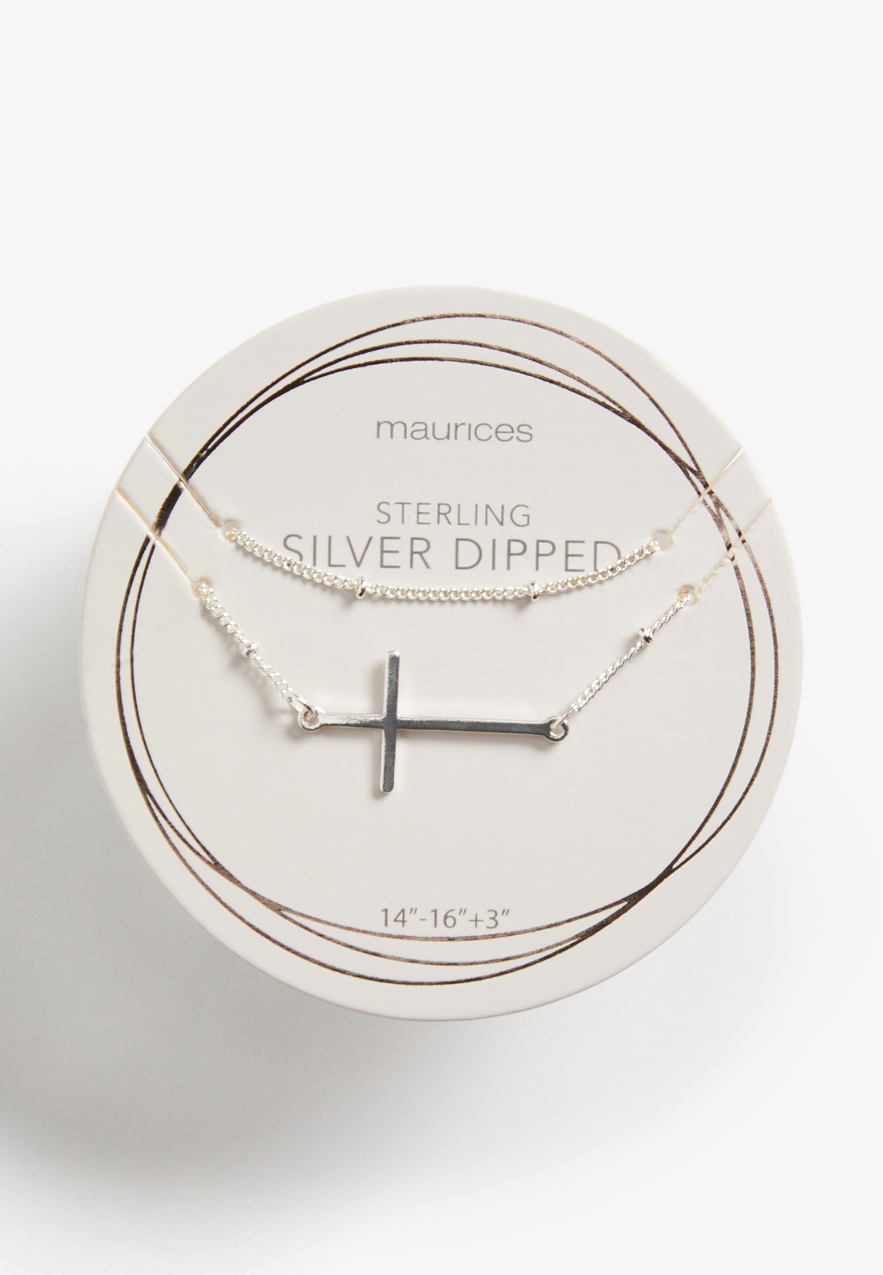 Sterling Silver Dipped Cross Layered Necklace | maurices