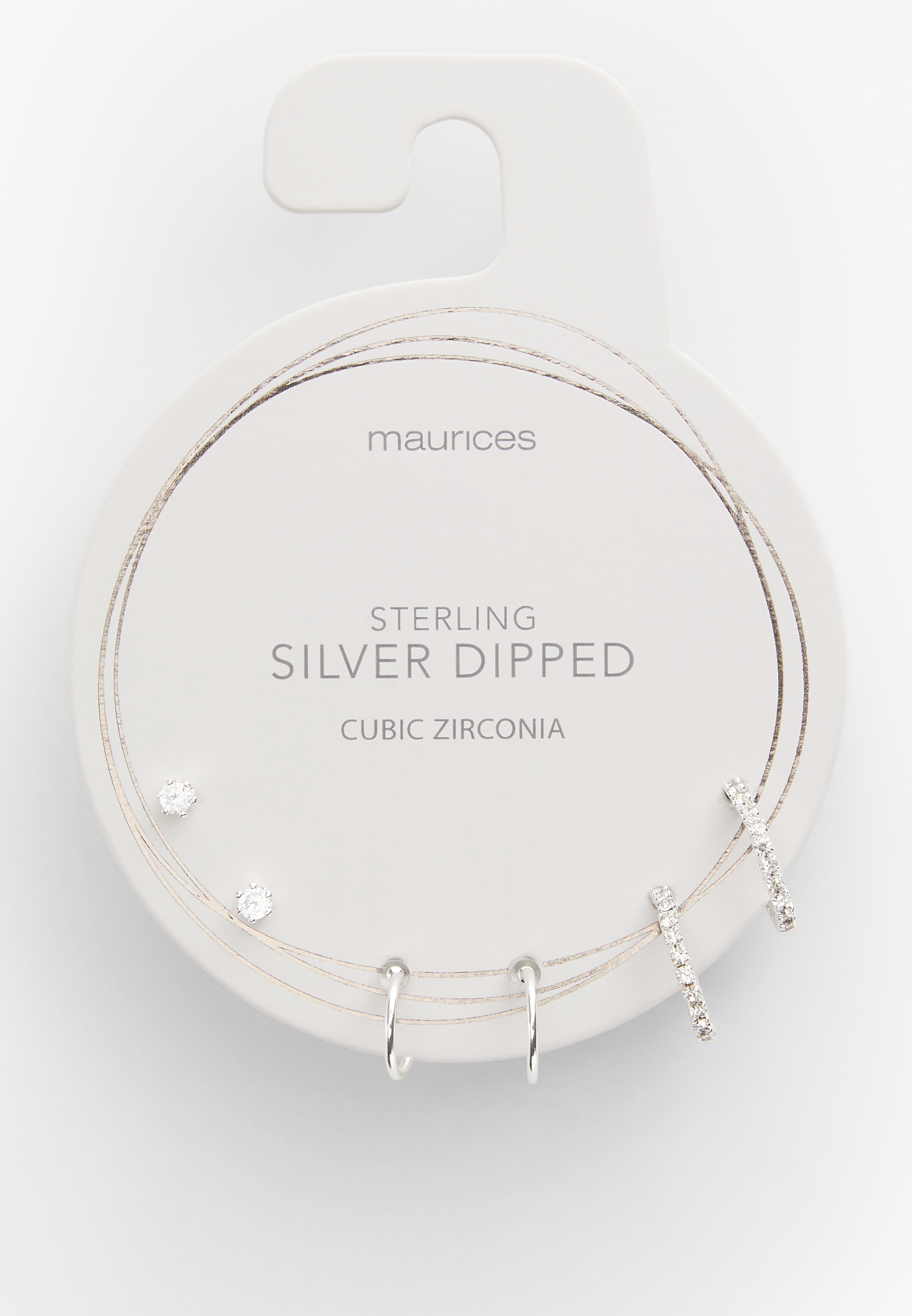 3 Piece Sterling Silver Dipped Hoop Earring Set | maurices