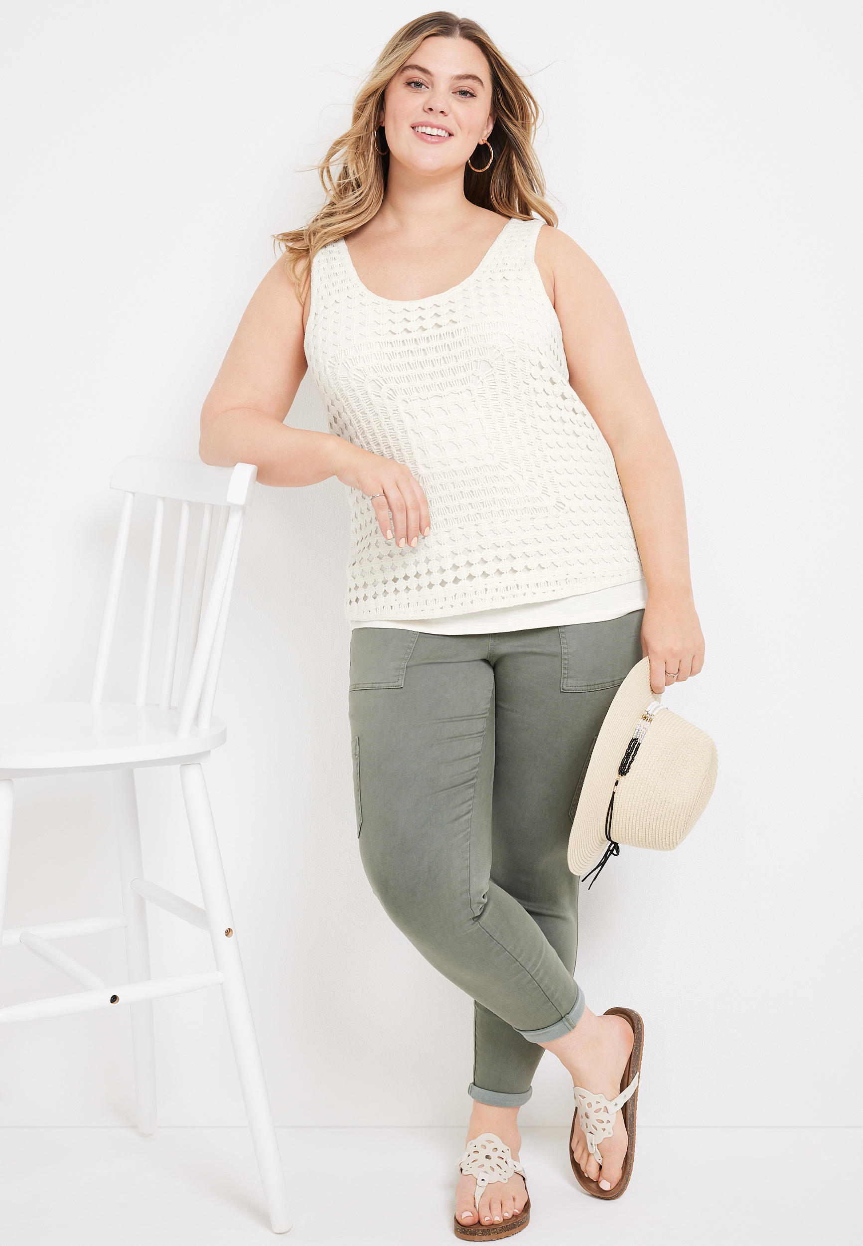 Plus Size Crochet Scoop Neck Tank Top | maurices