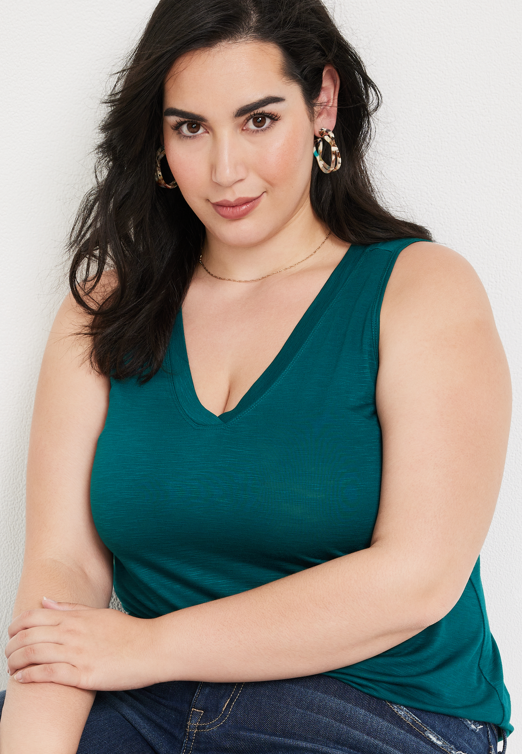 Plus Size 247 Mara V Neck Tank Top Maurices