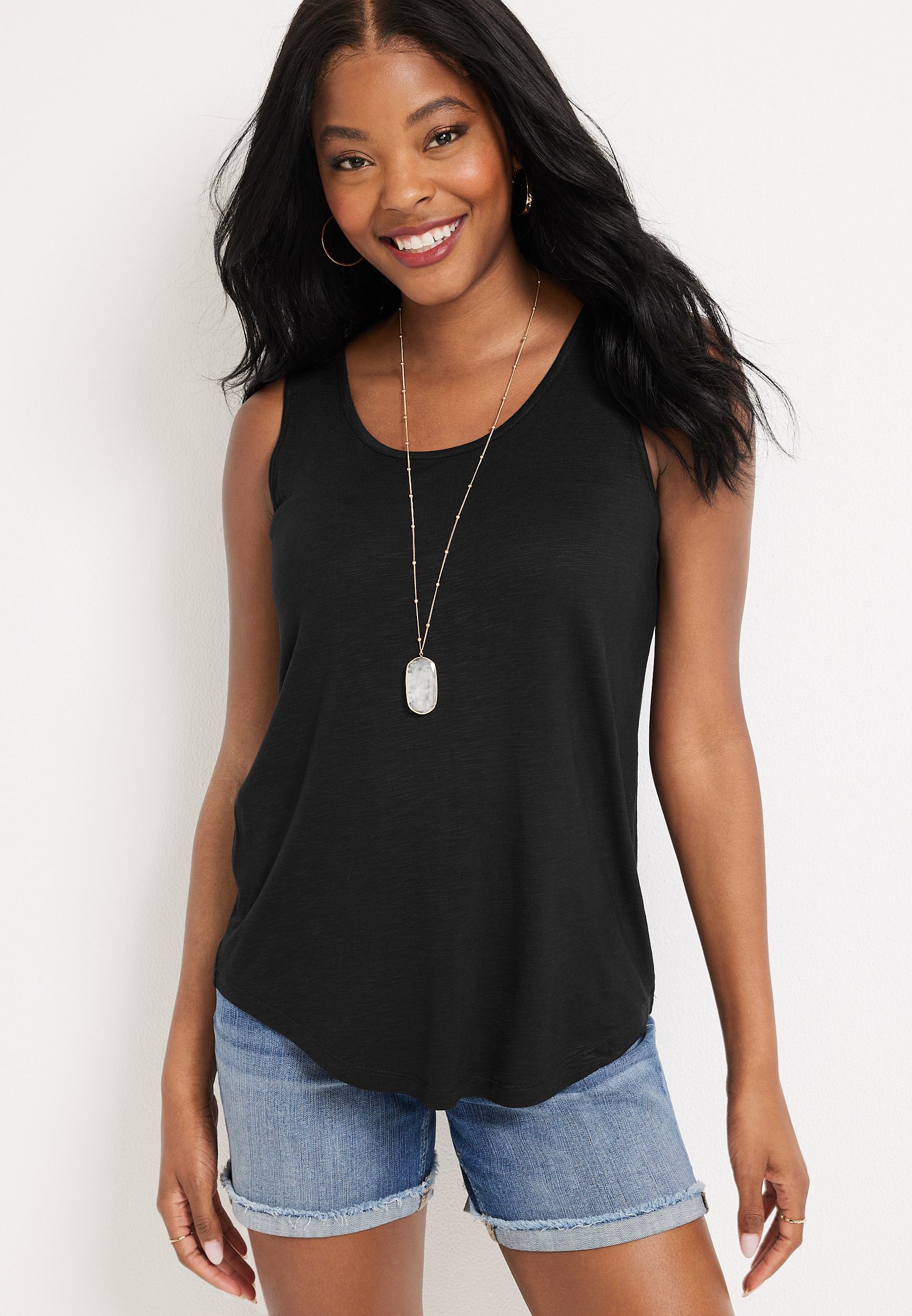 Coastline Lattice Back Tank | maurices