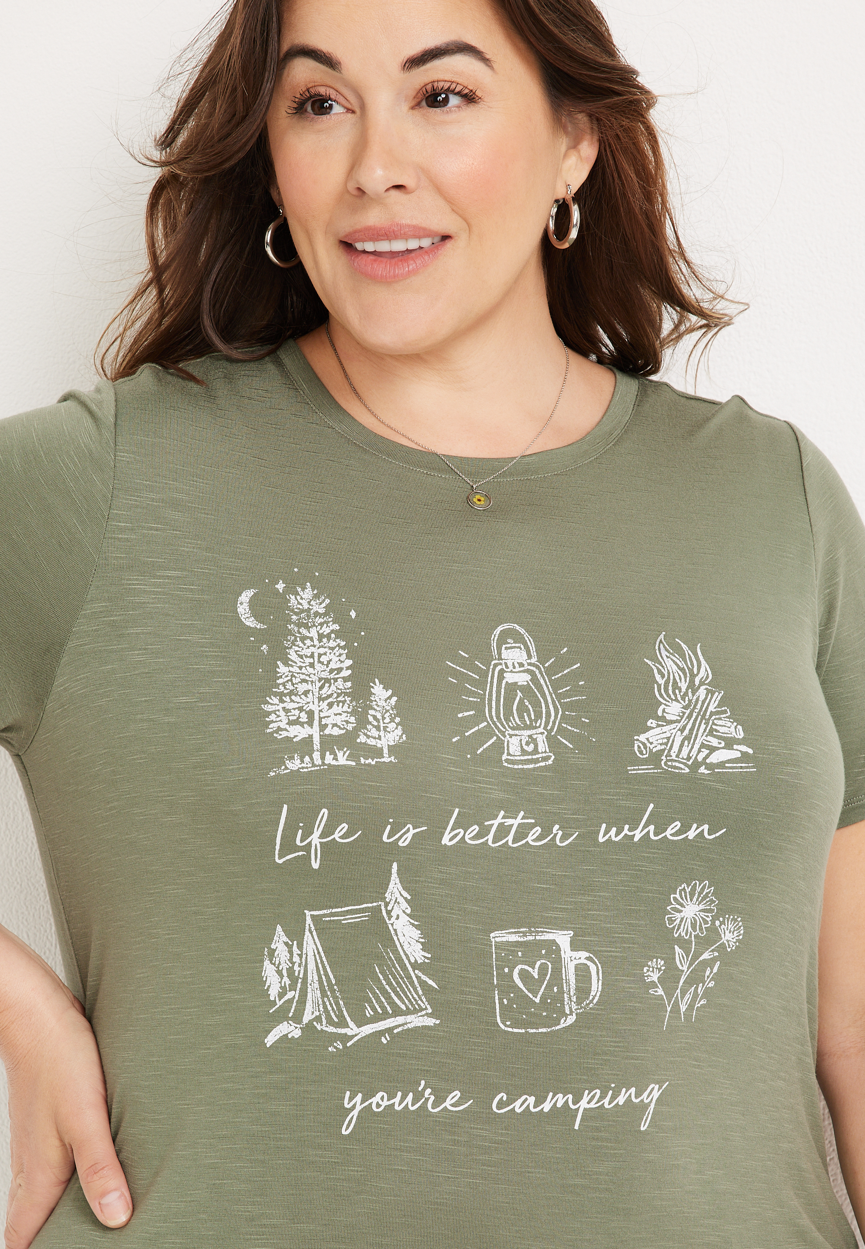 Plus Size Camping Graphic Tee | maurices