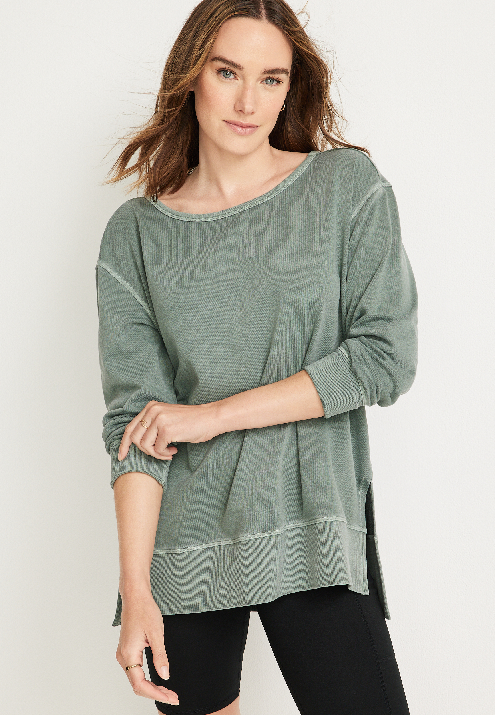 Willowsoft Criss Cross Back Sweatshirt | maurices