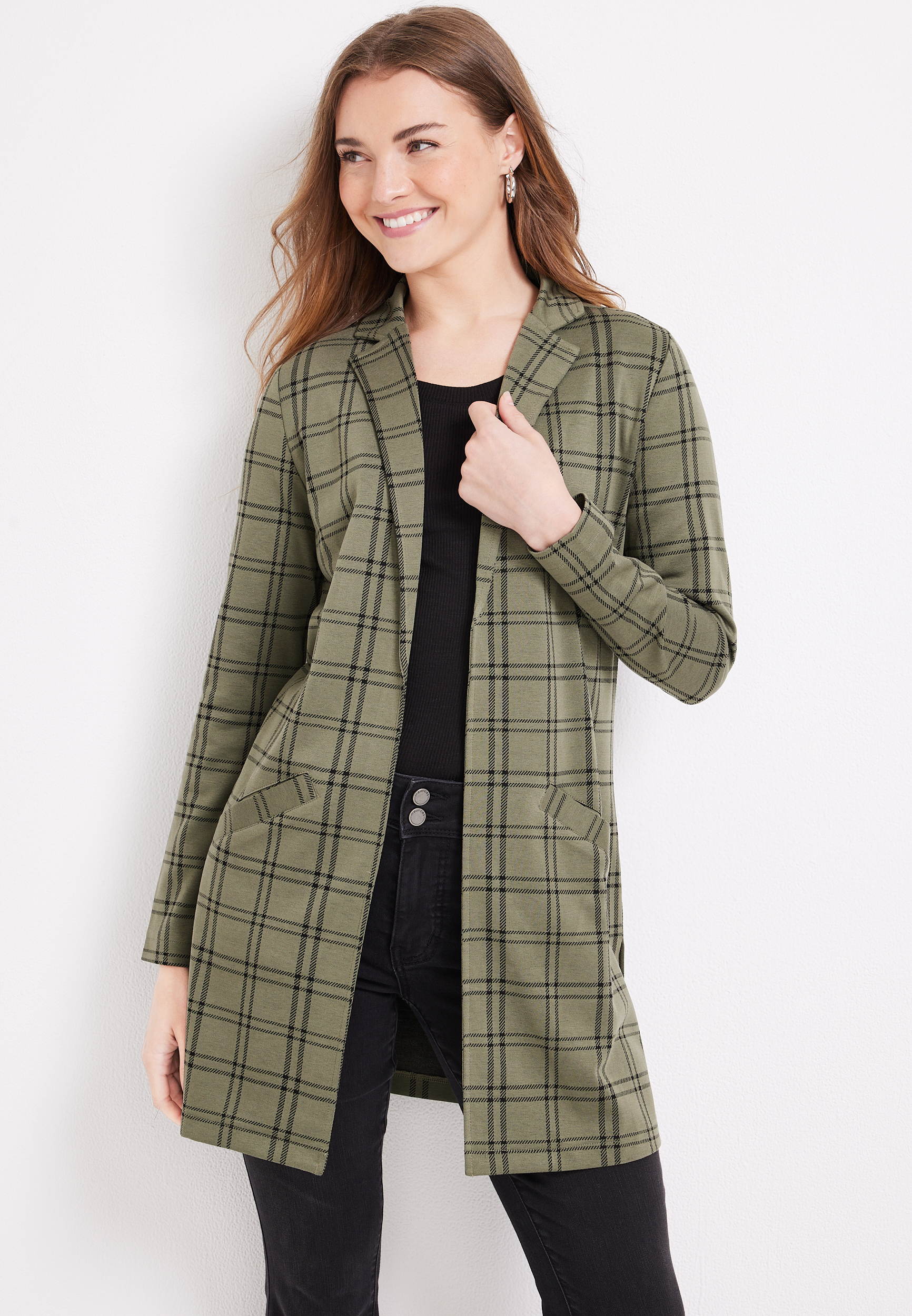 Windowpane Duster Blazer | maurices