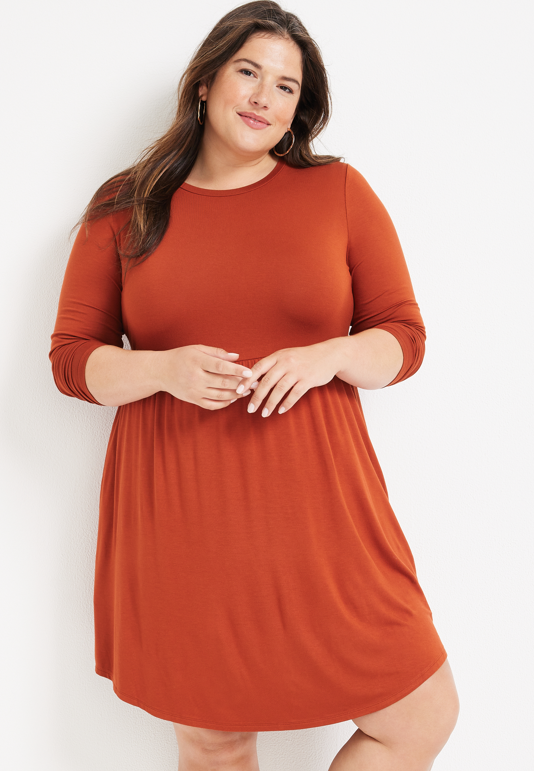 Plus Size 24/7 Empire Waist Mini Dress | maurices
