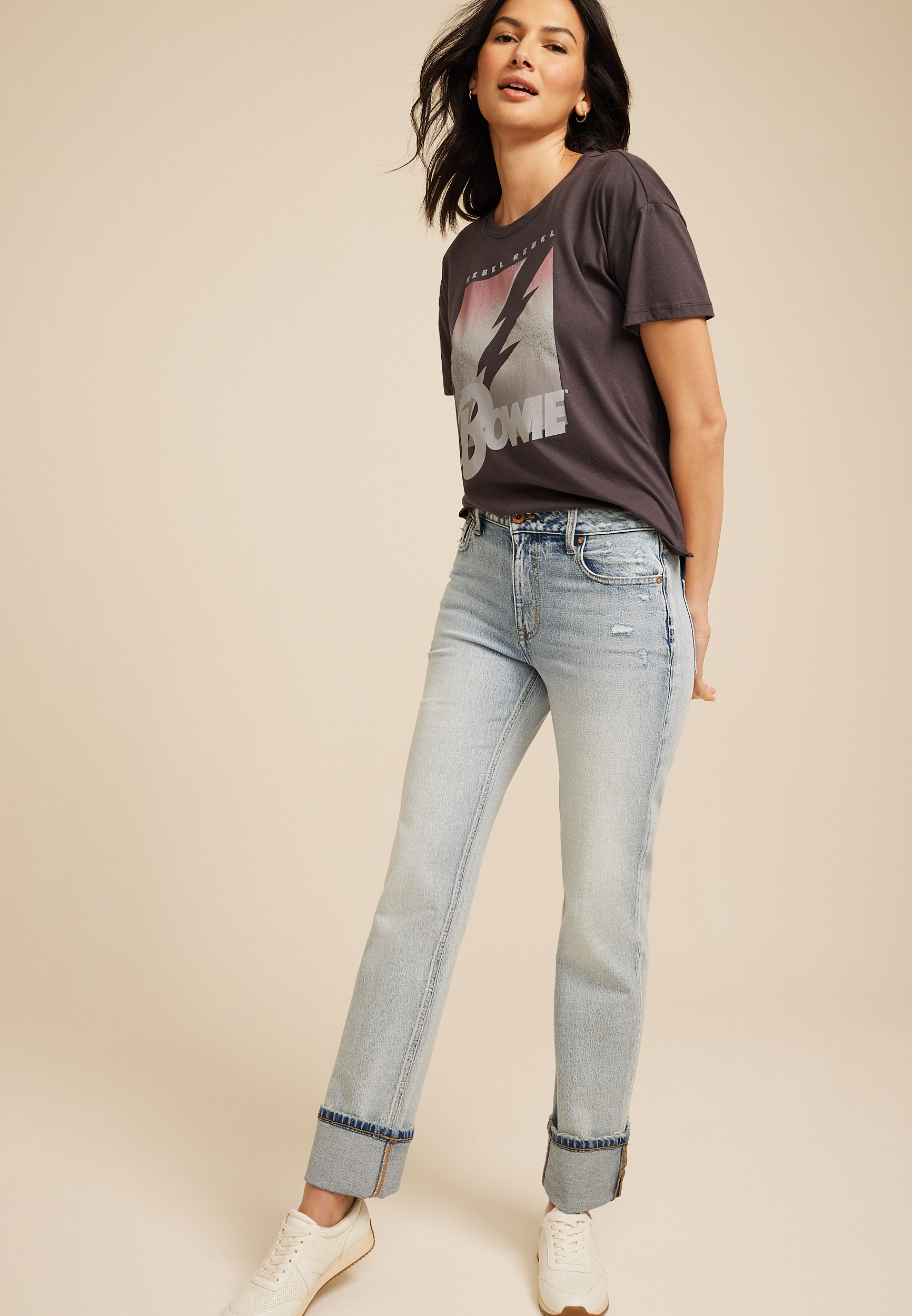 edgely™ Super High Rise Relaxed Straight Jean | maurices