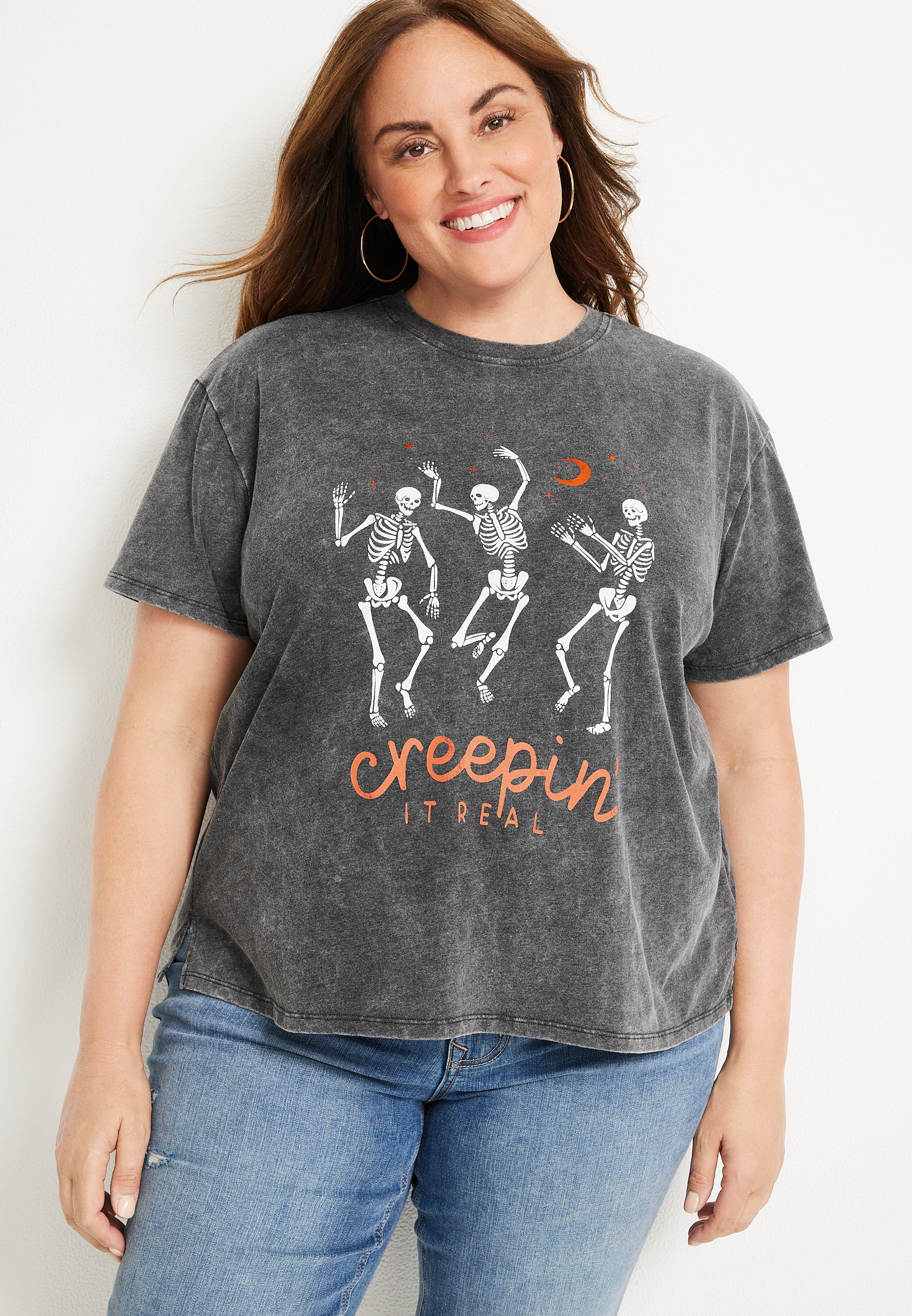 Plus Size Creepin It Real Graphic Tee | maurices