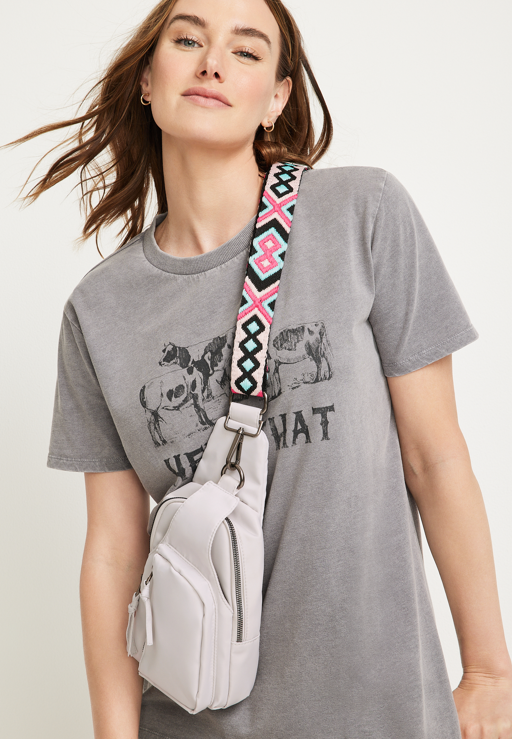 Light Gray Sling Bag | maurices