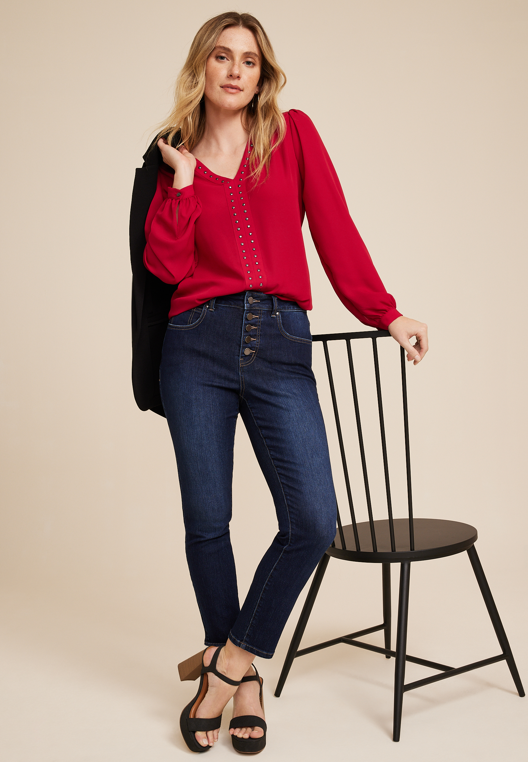 Atwood Studded Tunic Blouse | maurices