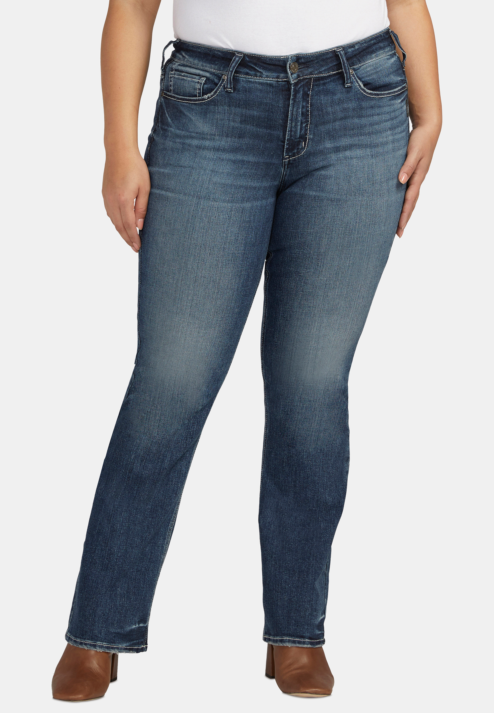 Plus Size Silver Jeans Co.® Suki Slim Boot Curvy Mid Rise Jean | maurices