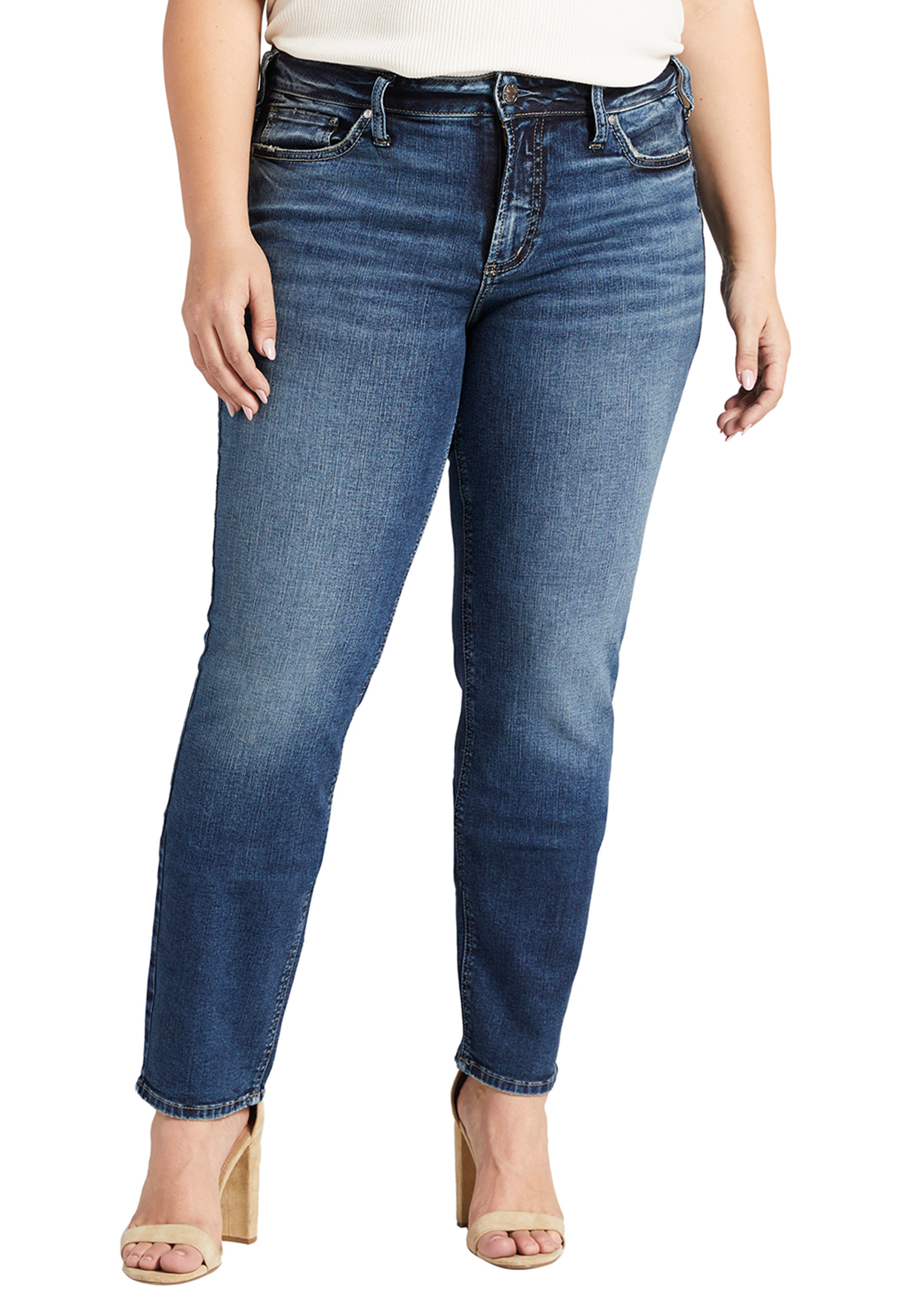 Plus Size Silver Jeans Co.® Suki Straight Curvy Mid Rise Jean | maurices