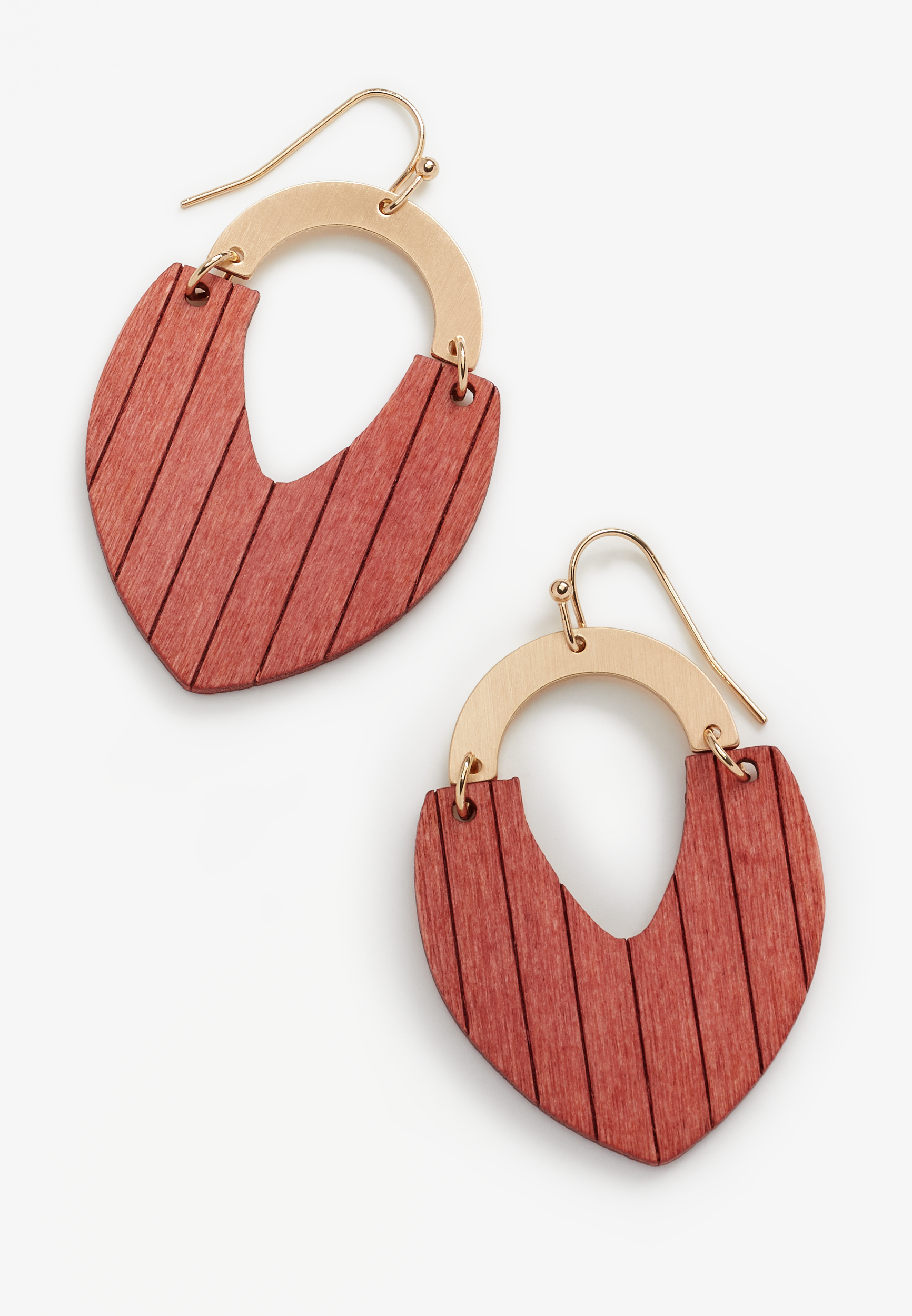Wood Pointed Drop Earrings | maurices