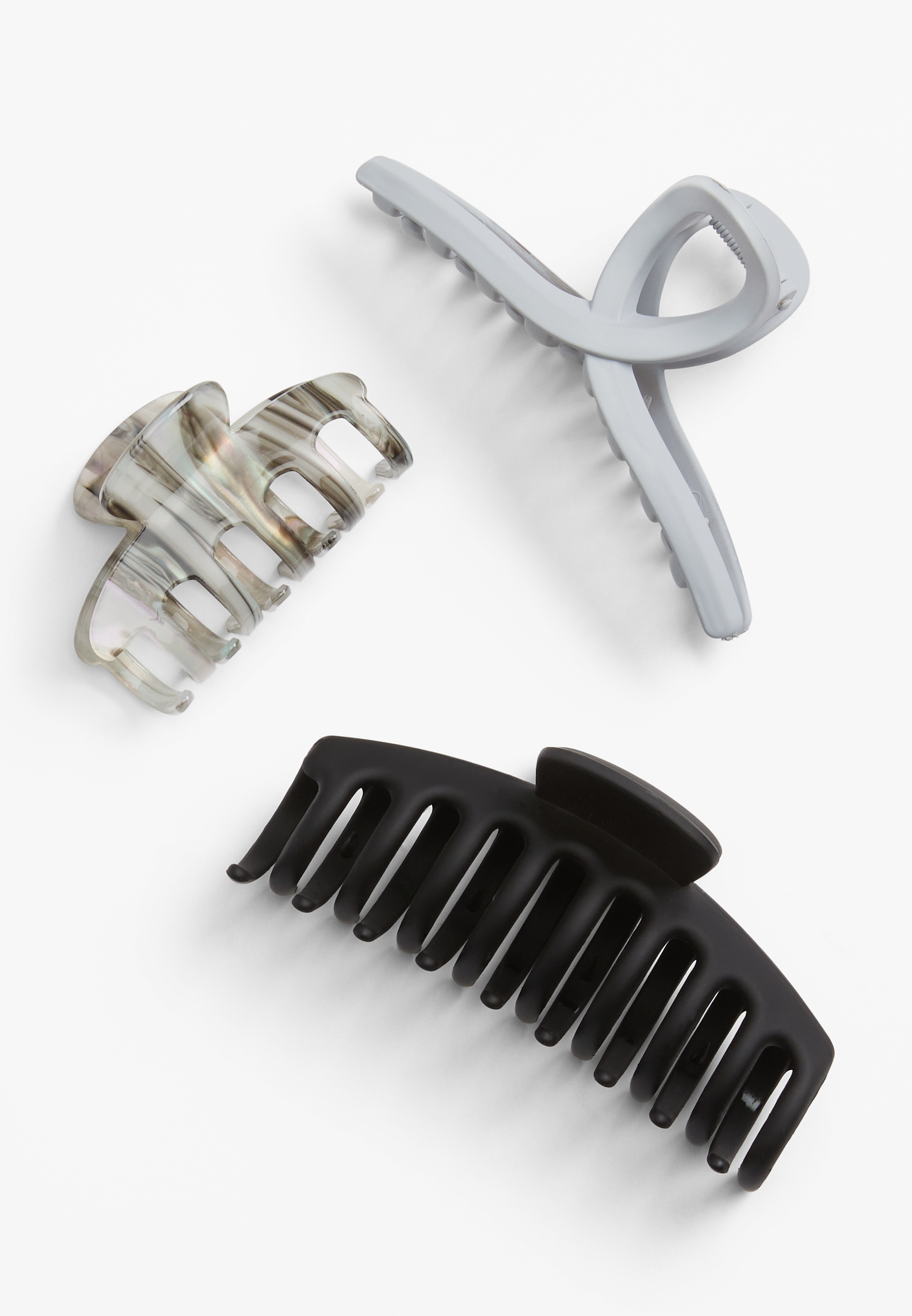 3 Pack Mixed Variety Claw Hair Clips | maurices