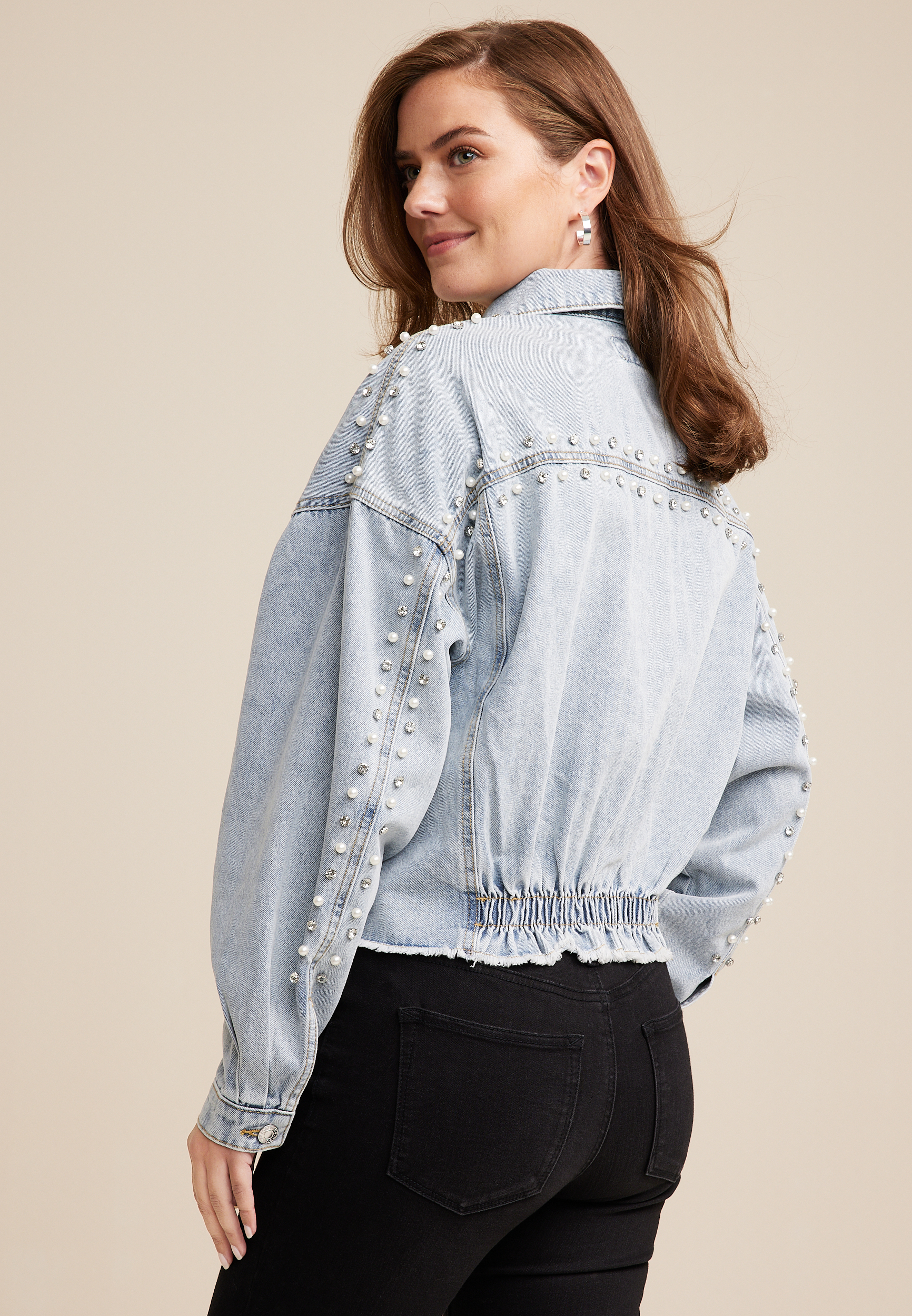cheap compare Patty Pearls Denim Jacket