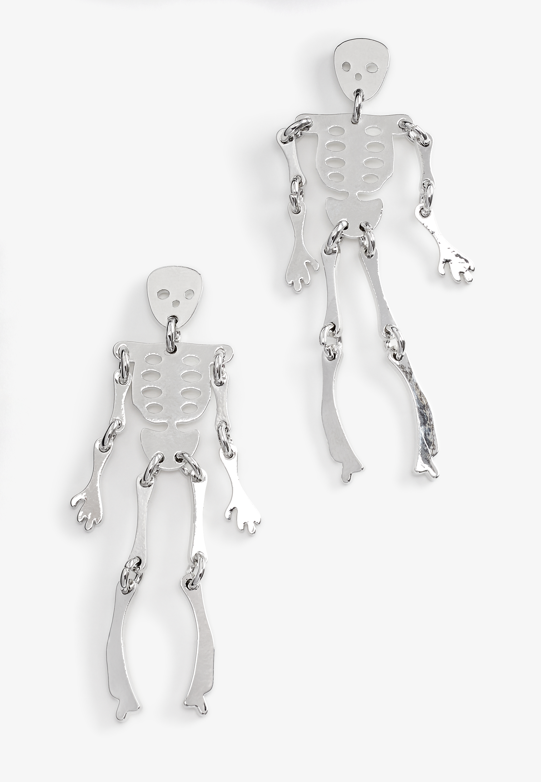Silver Skeleton Drop Earrings | maurices