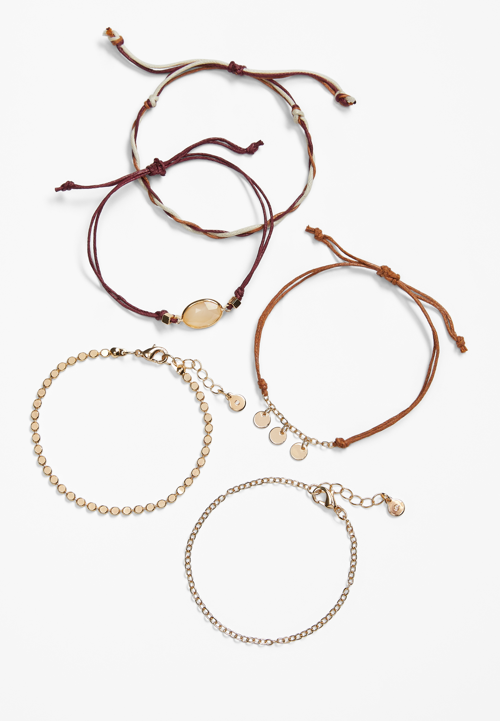 5 Pack Orange String Bracelet Set | maurices