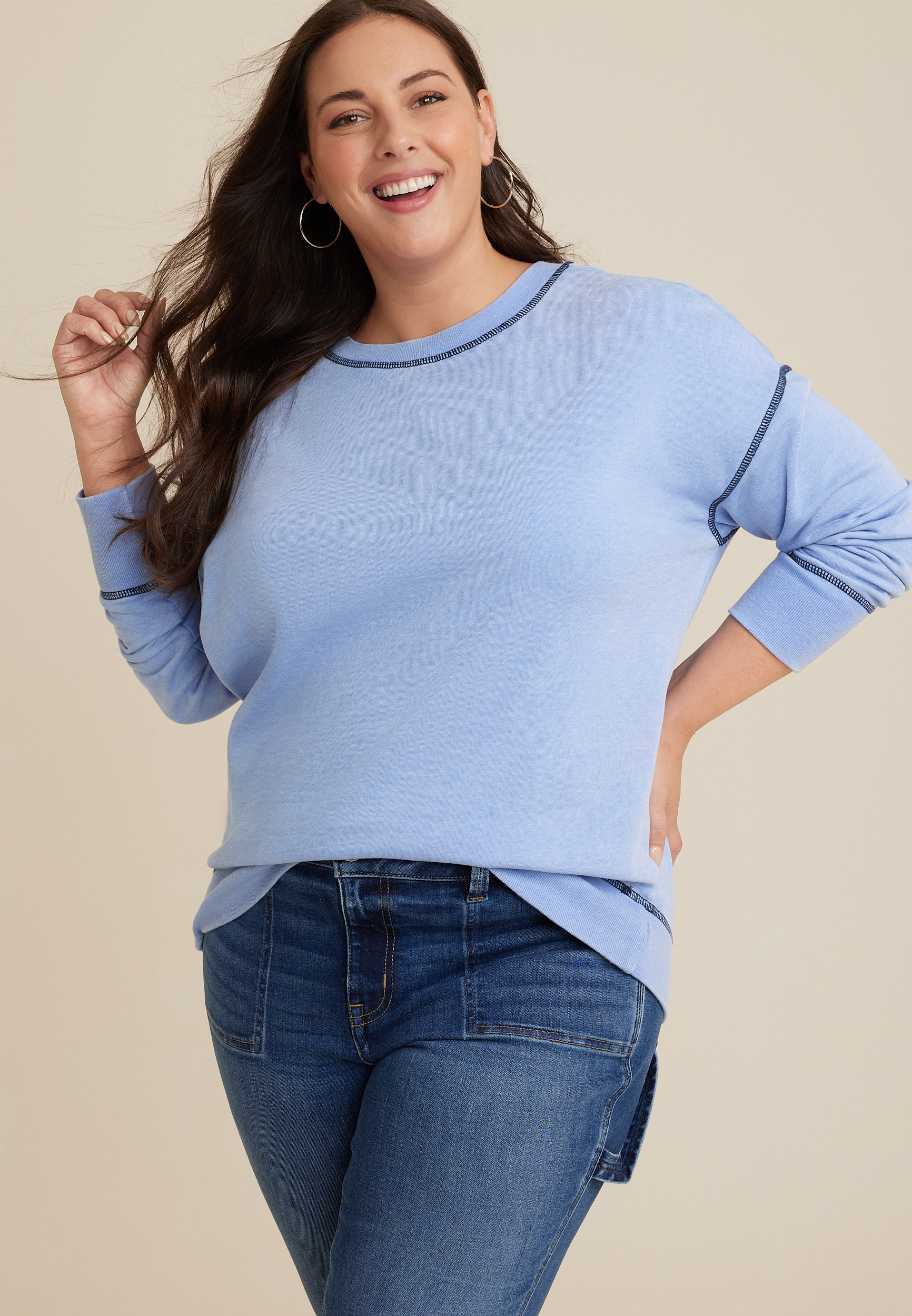 Plus Size Crew Neck Sweatshirt | maurices