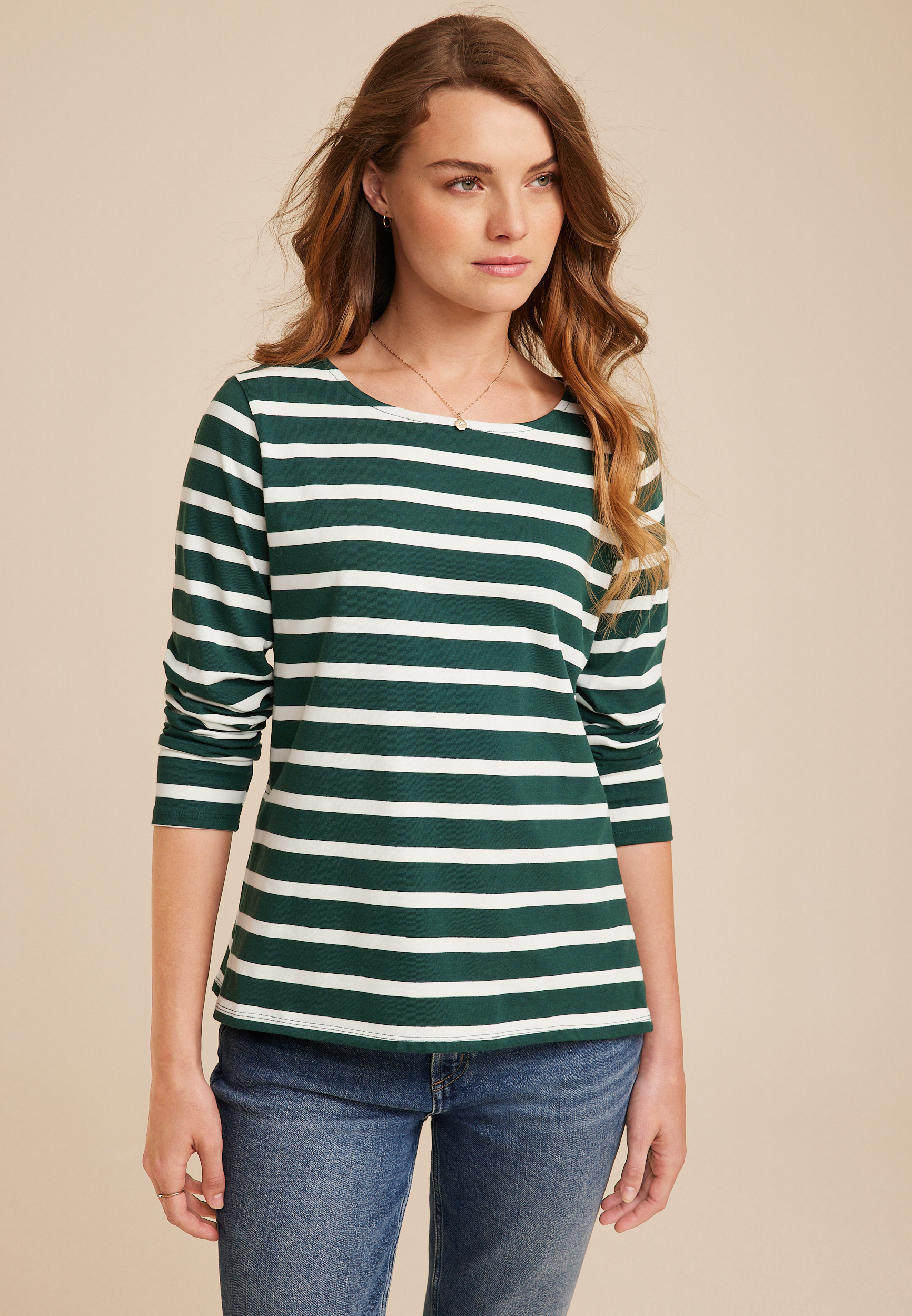 Marina Striped Mixer Tee | maurices
