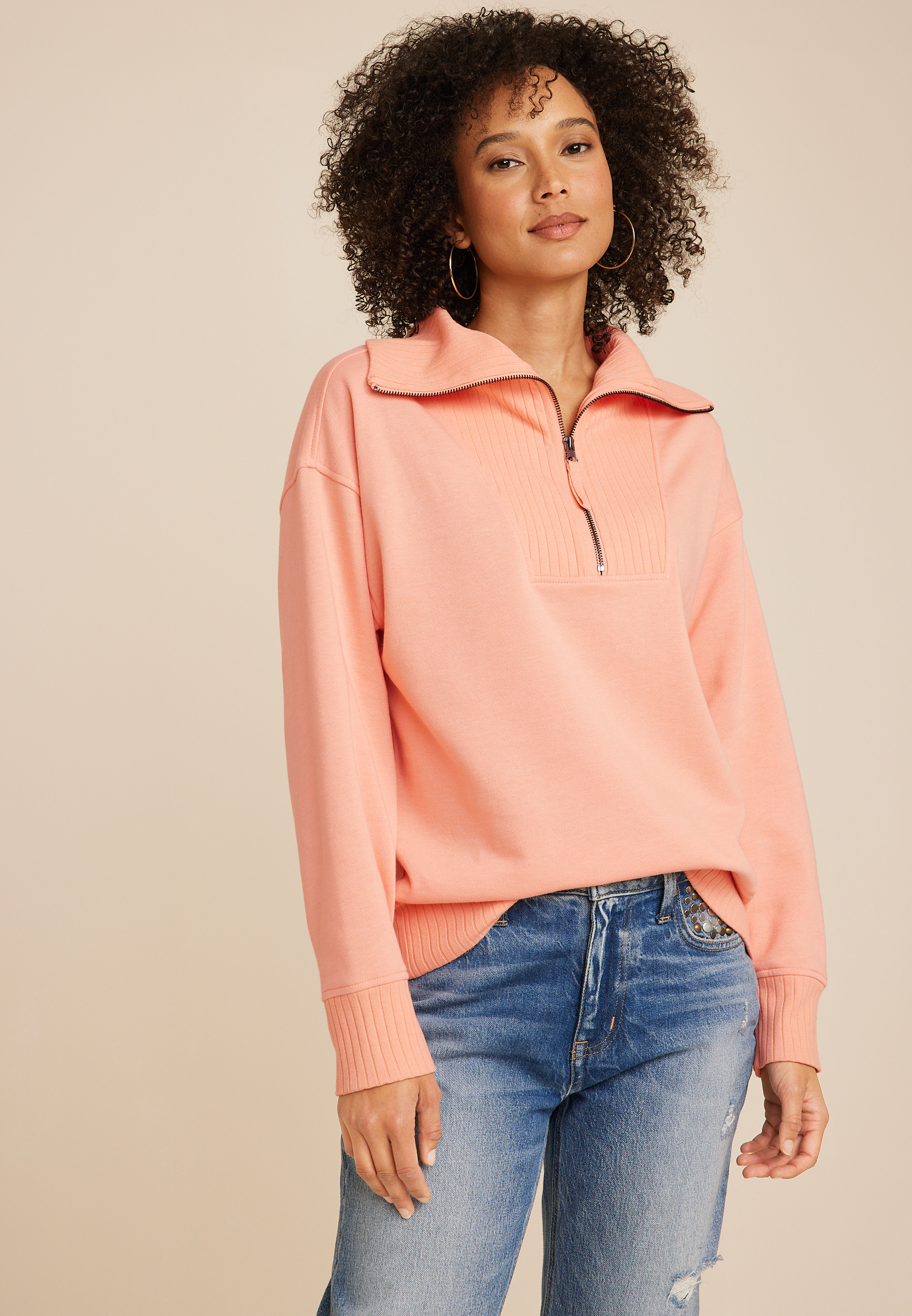 Willowsoft Collared Sweatshirt | maurices