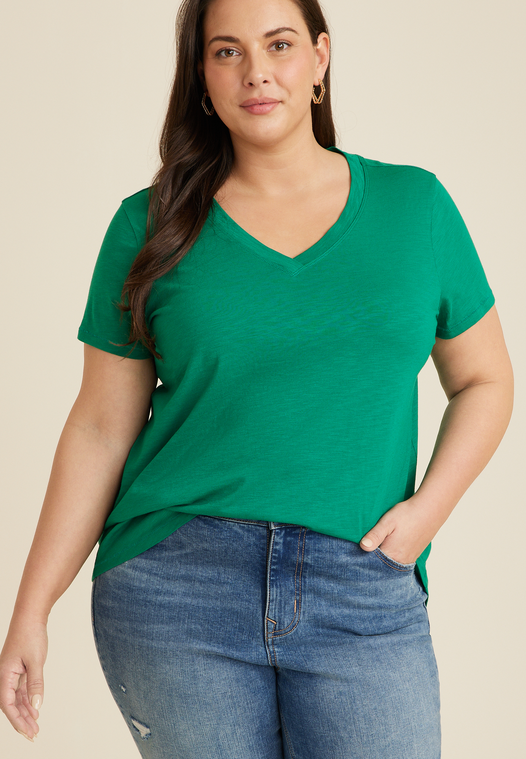 Plus Size 24/7 Dawson V Neck Tee | maurices