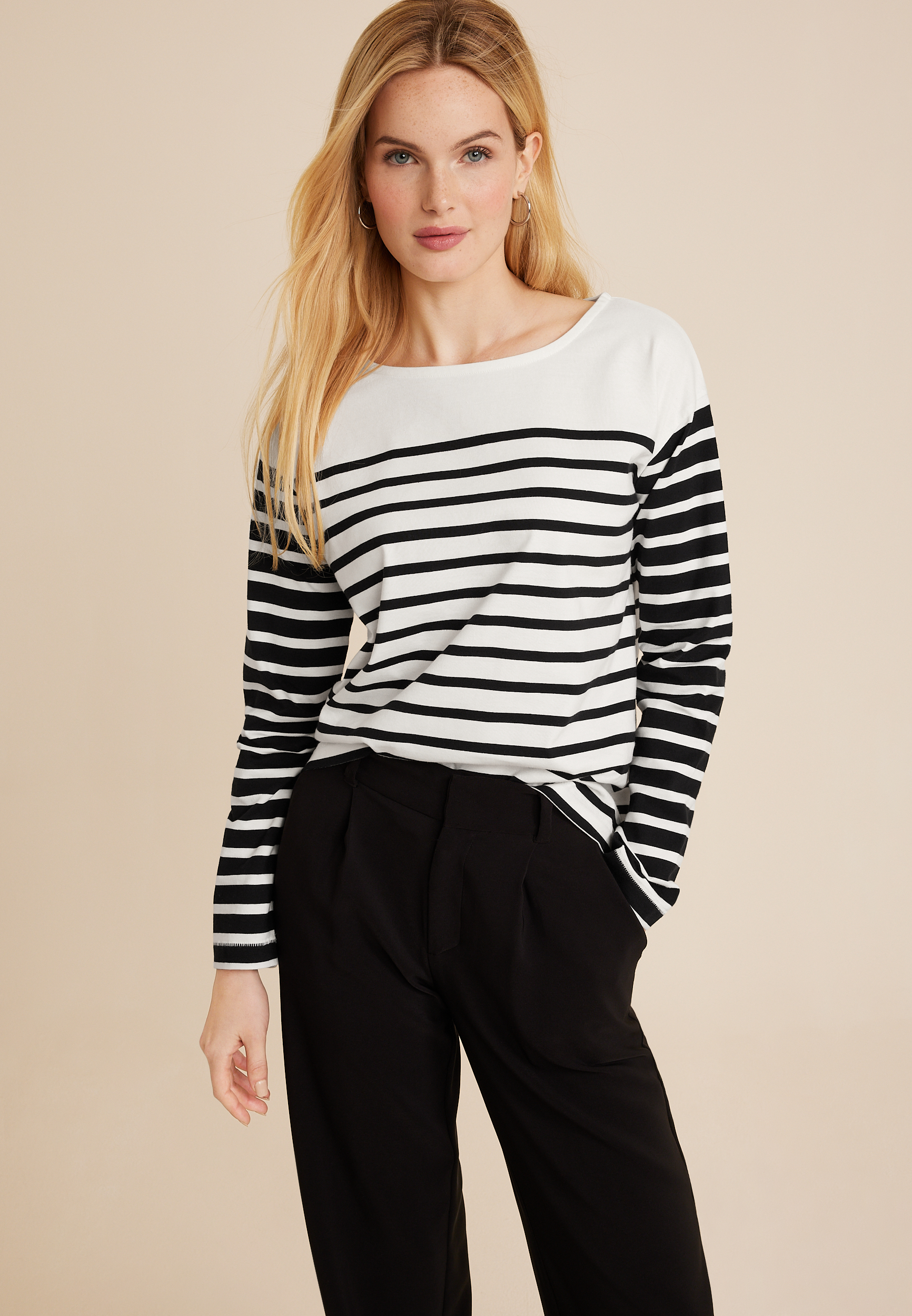 Marina Striped Mixer Tee | maurices