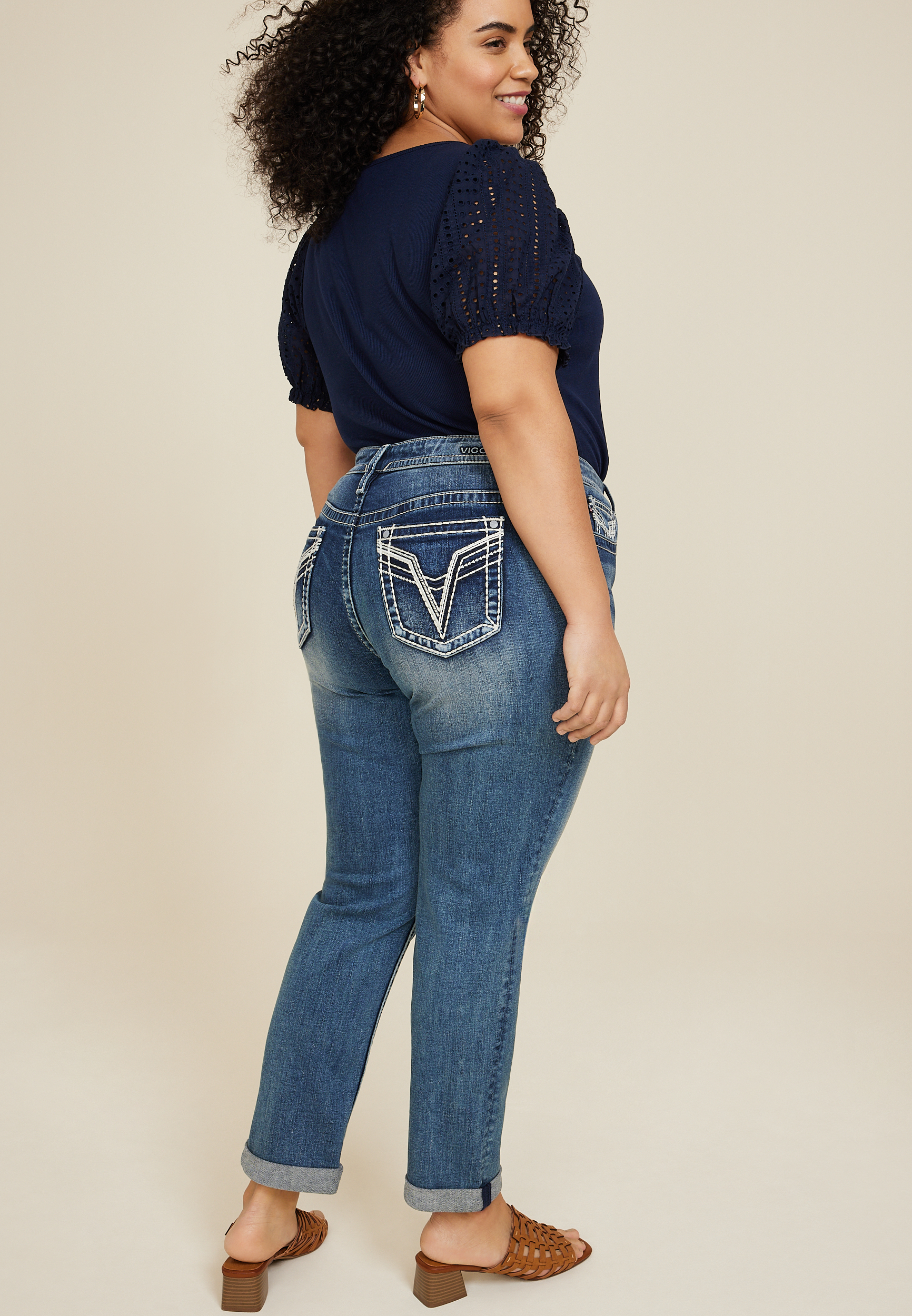 Plus Size Vigoss® Heritage Mid Rise Tomboy Jean | maurices