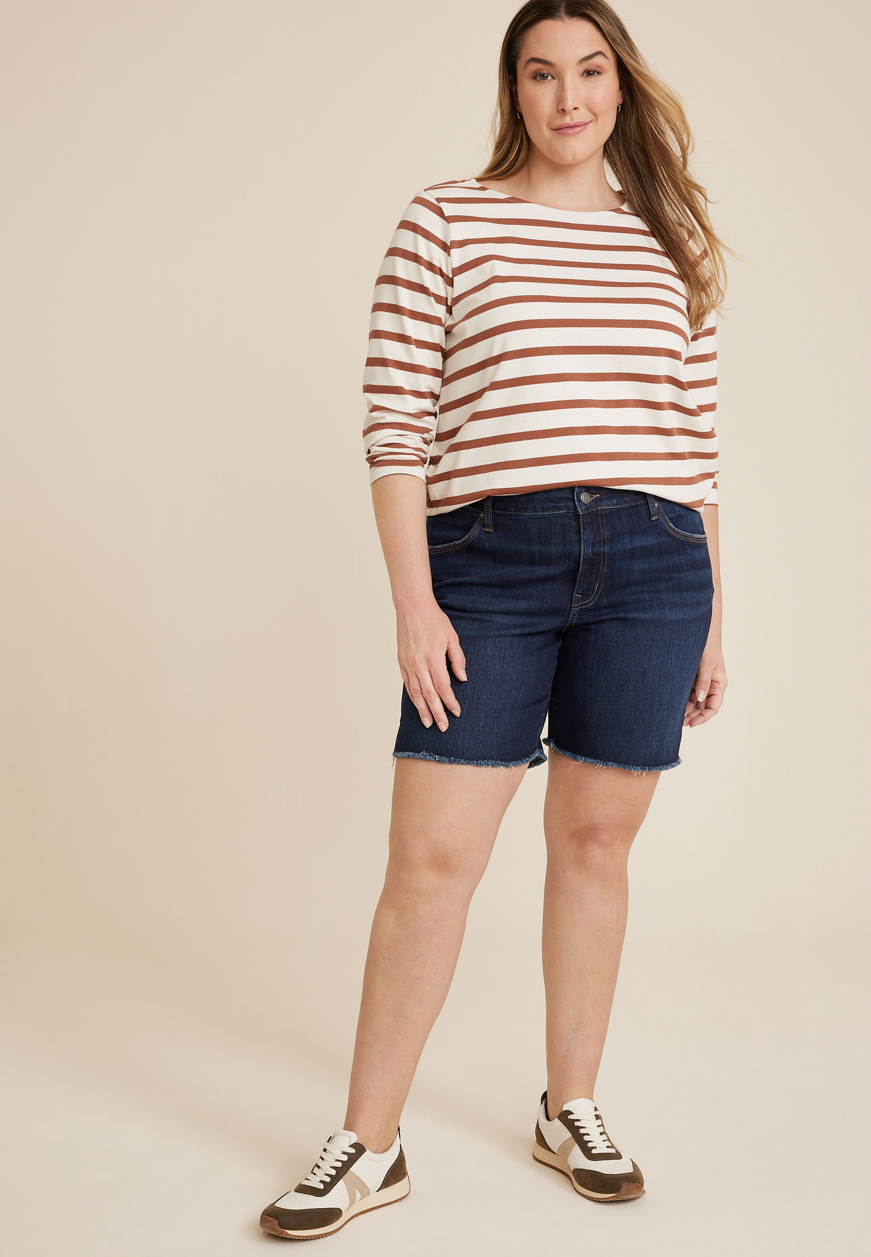 Plus Size m jeans by maurices™ Classic Curvy High Rise 8in Bermuda ...