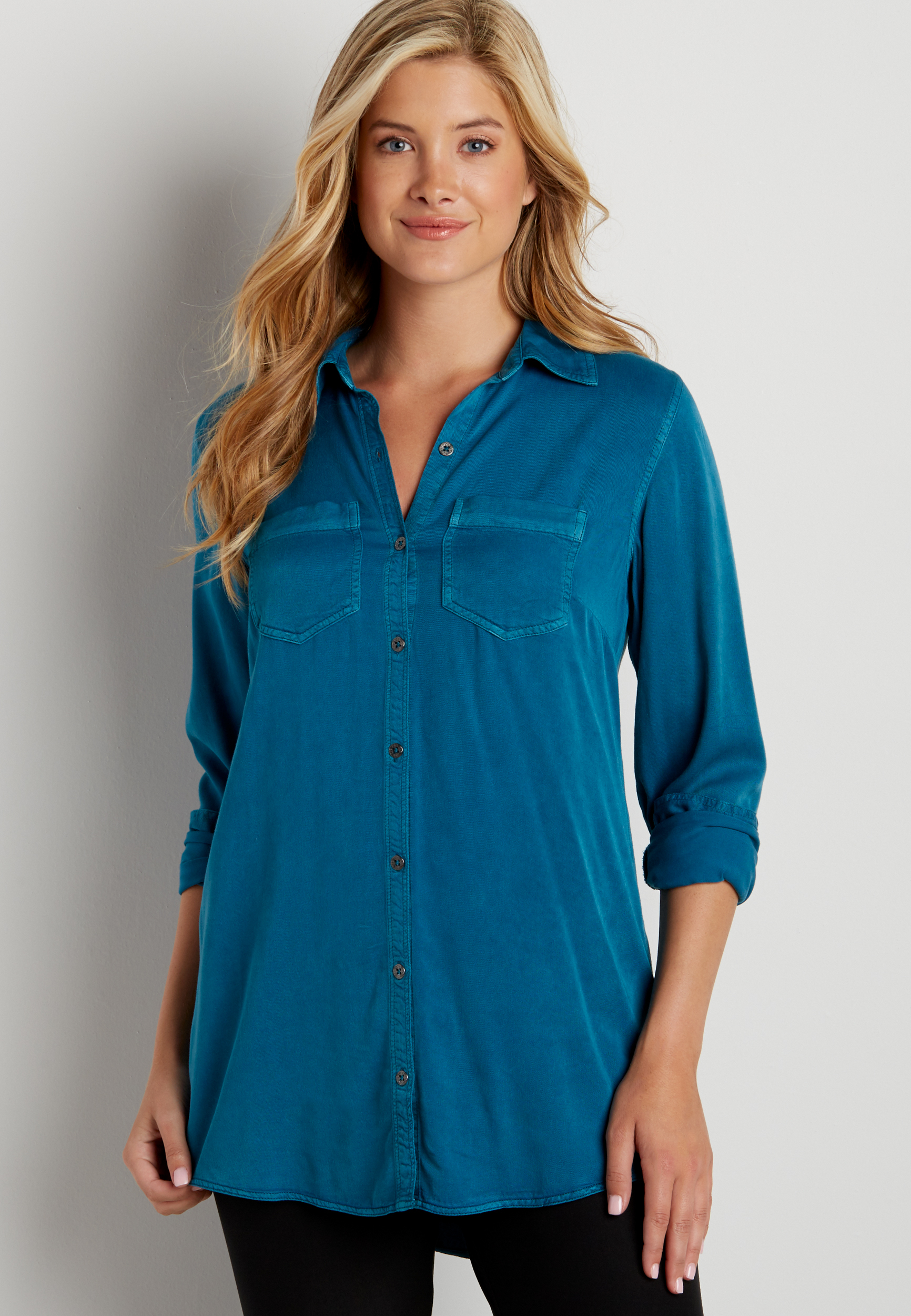 super soft button down tunic shirt | maurices