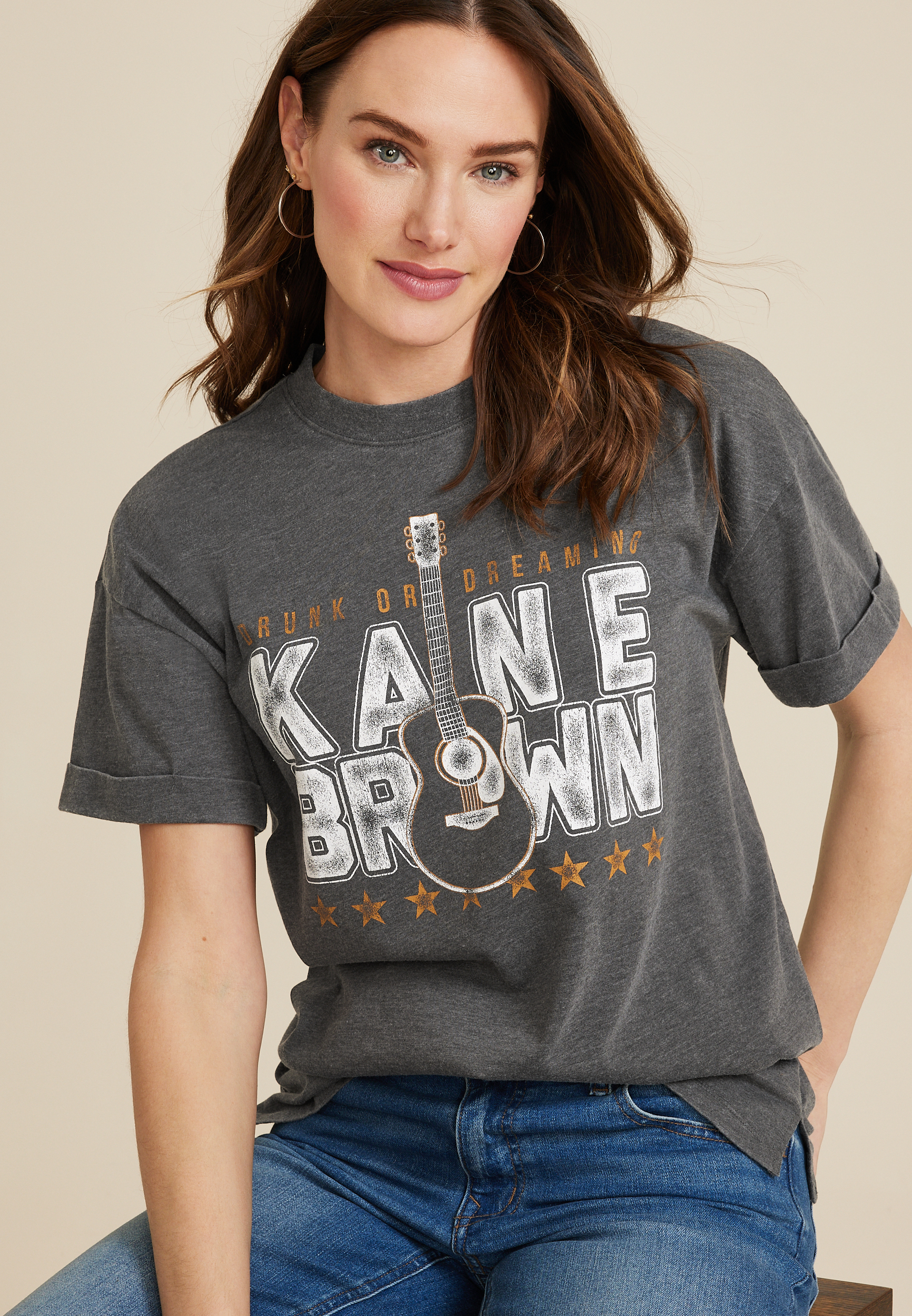Kane Brown Drunk Or Dreaming Oversized Country Graphic Tee | maurices