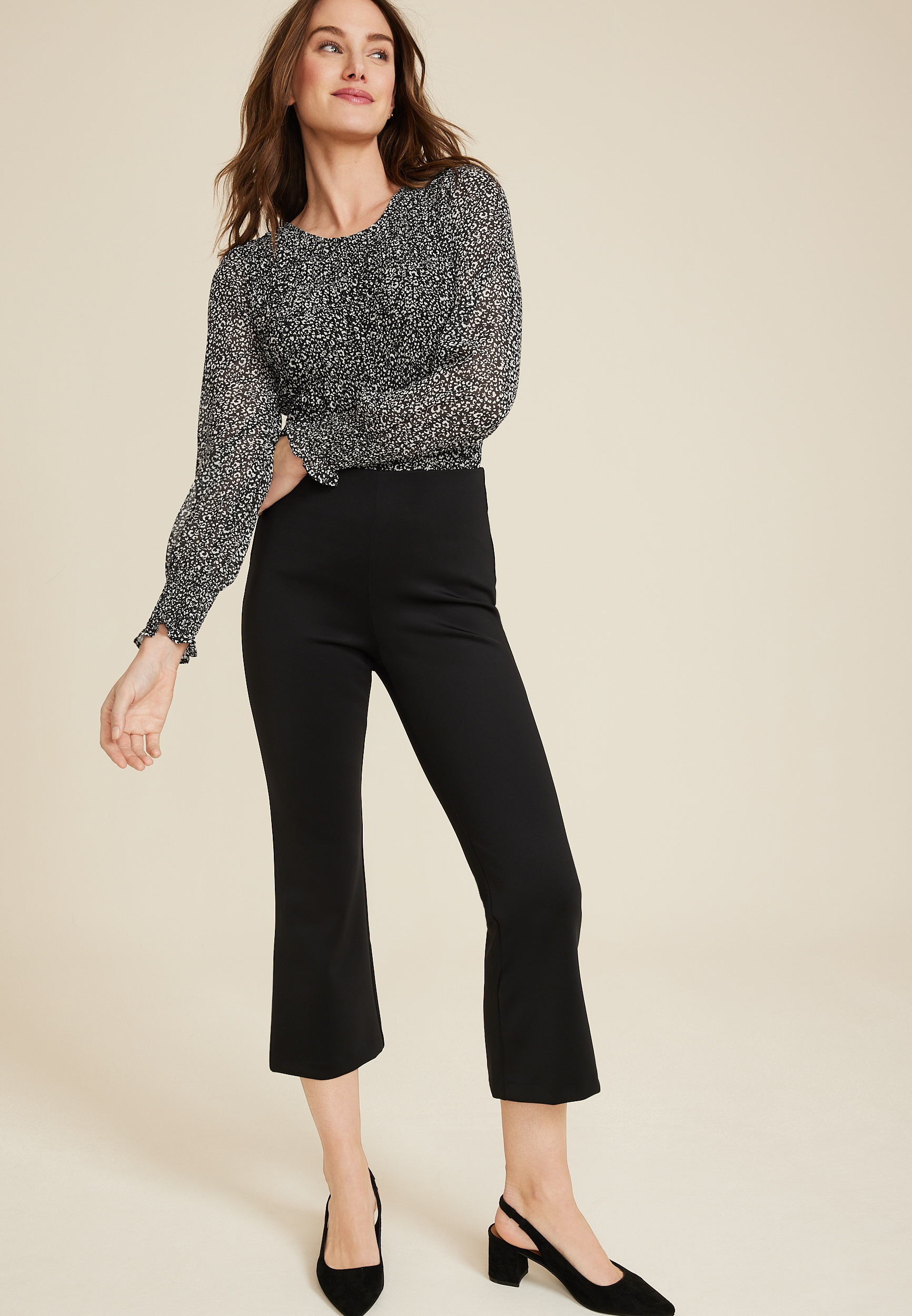 Everflex™ High Rise Cropped Flare Pant | maurices