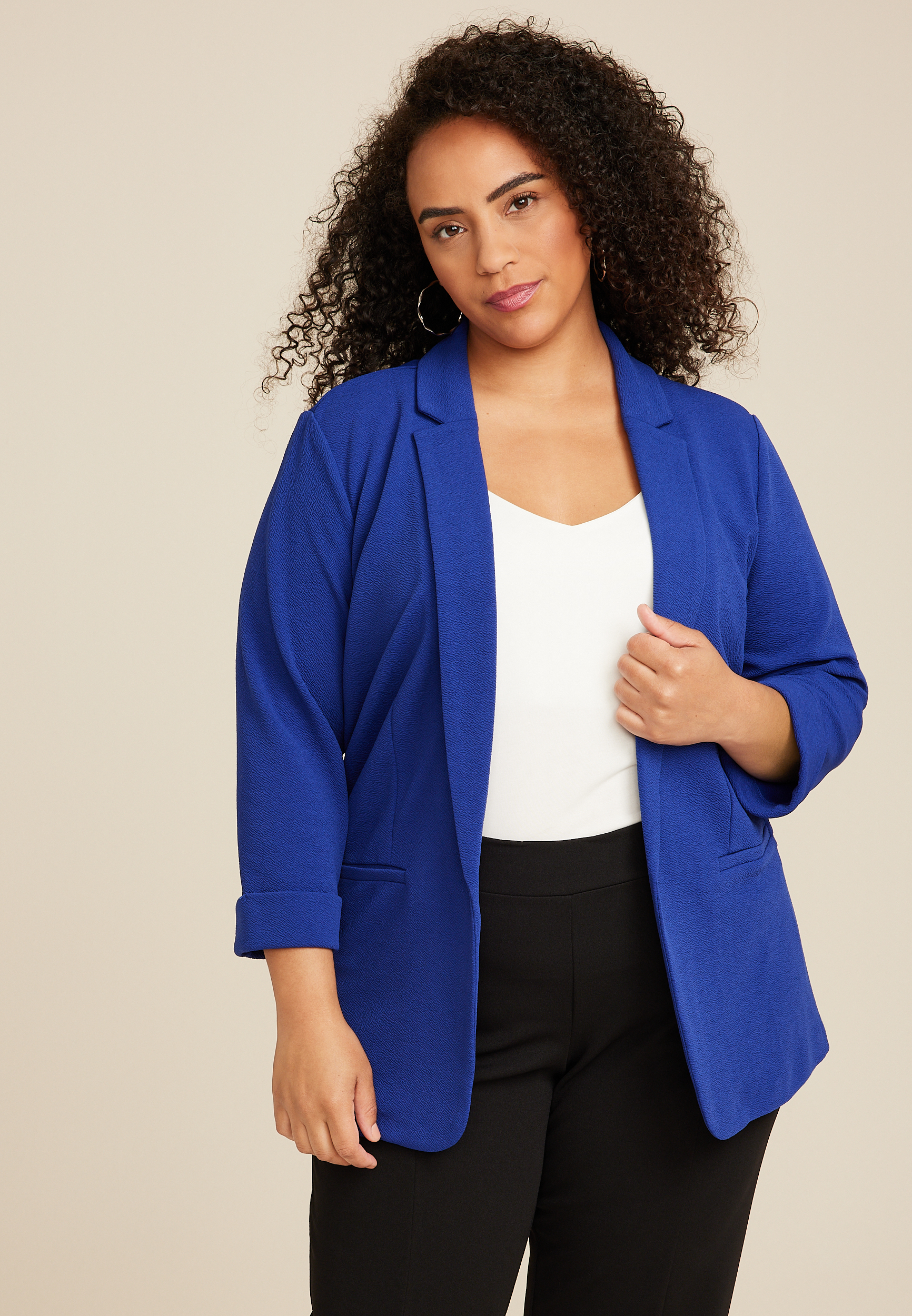 Plus Size Versa Open Front Blazer | maurices