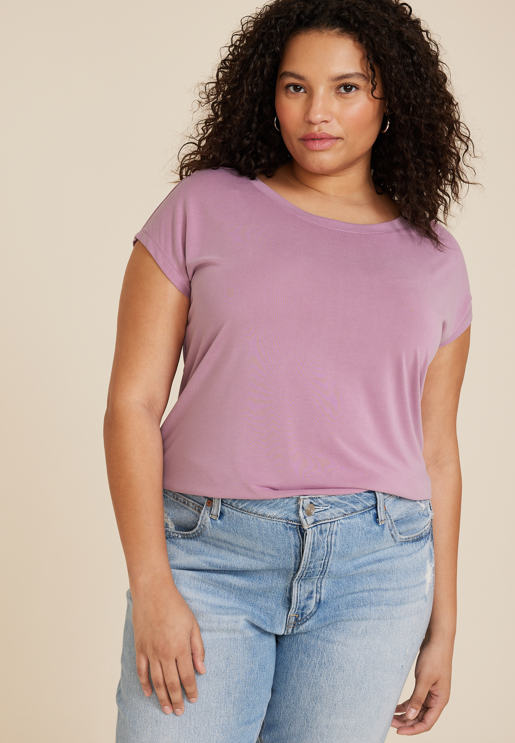Plus Size 24/7 Fairhaven Sandwash Dolman Tee | maurices