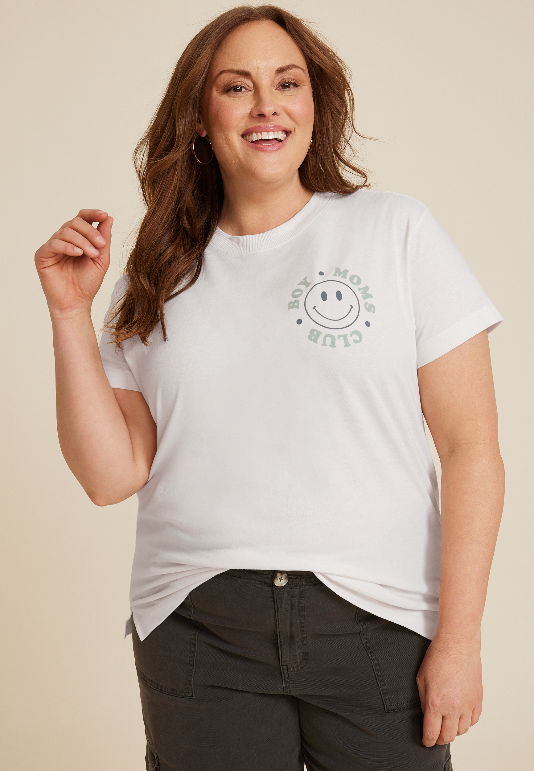 Plus Size Boy Moms Club Oversized Fit Graphic Tee | maurices