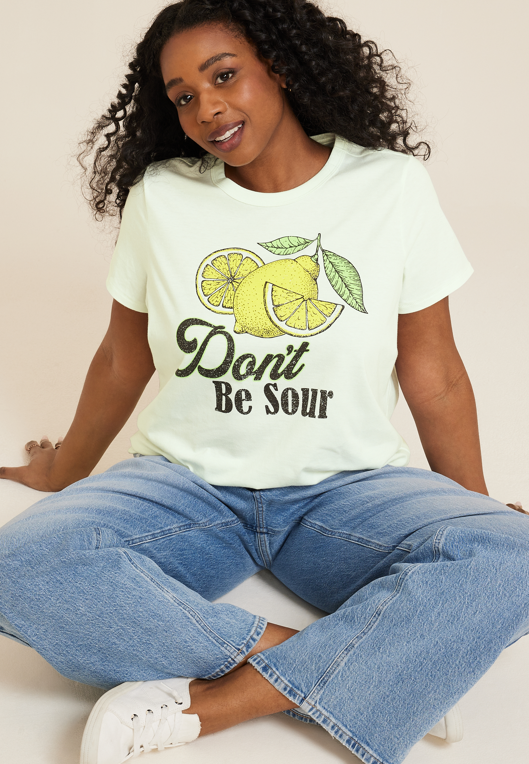 Plus Size Dont Be Sour Lemon Graphic Tee | maurices