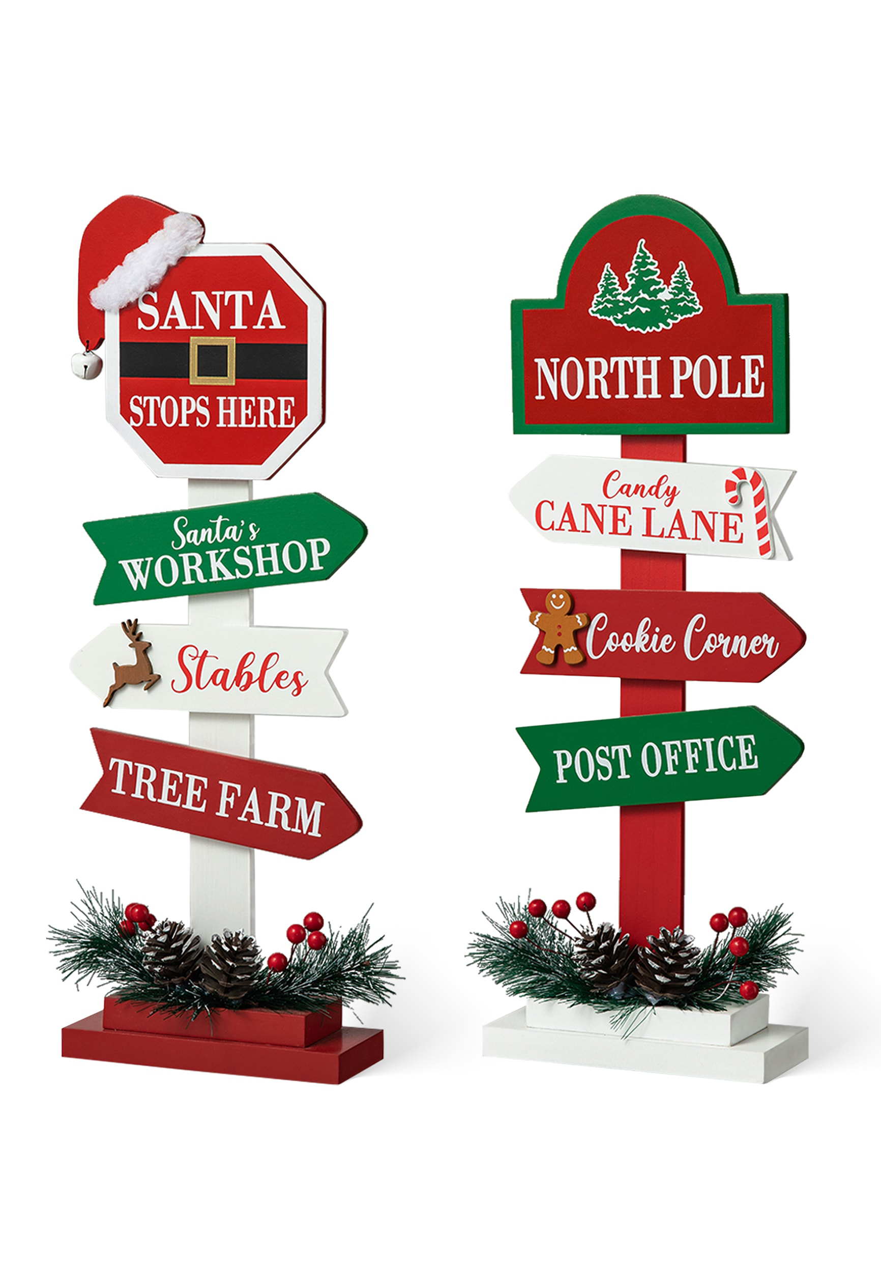 Glitzhome Set of 2 Holiday Wooden Signs Table Decor | maurices